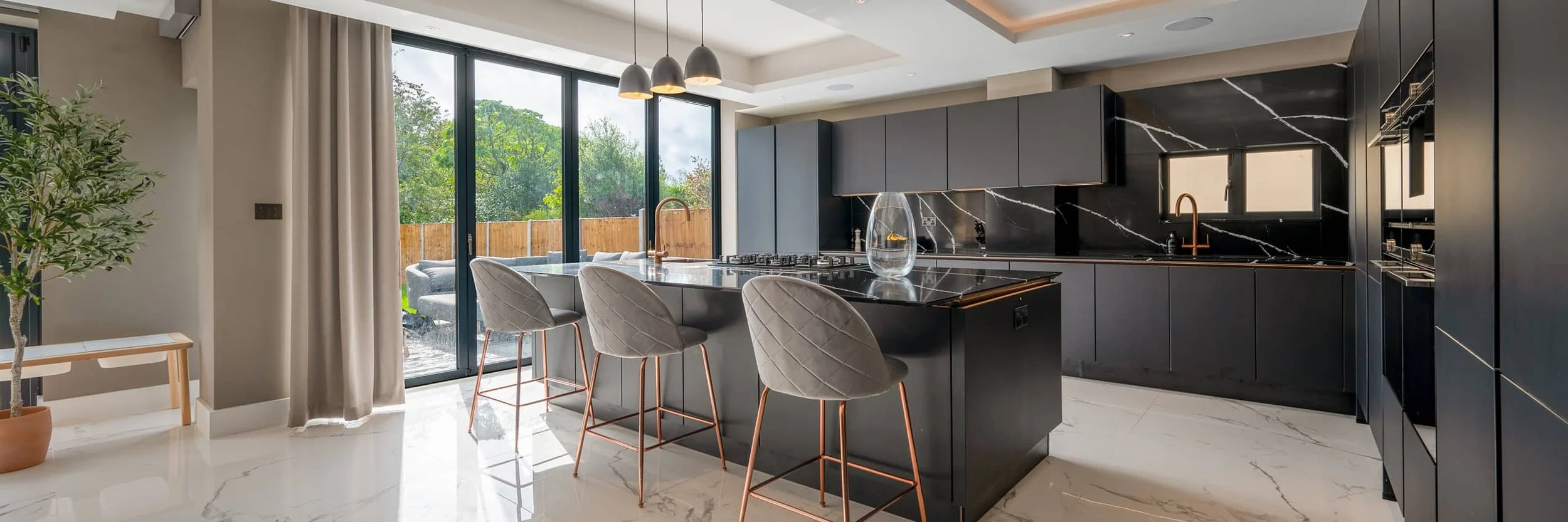 Modern Sleek Black Kitchen in St Albans | Audus Kitchens