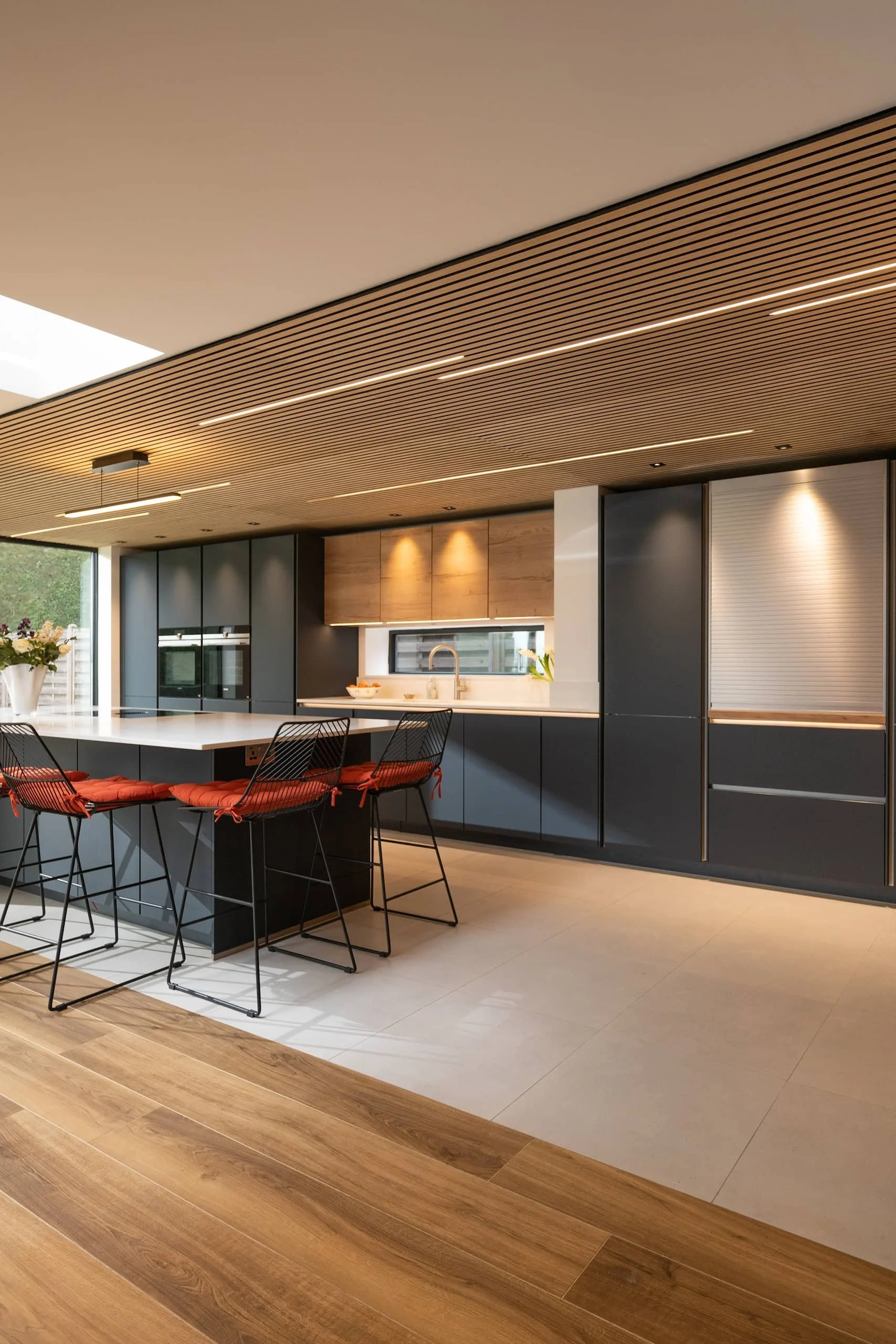 Luxurious Fjord Blue and Oak Kitchen in Wilstone | Audus Kitchens
