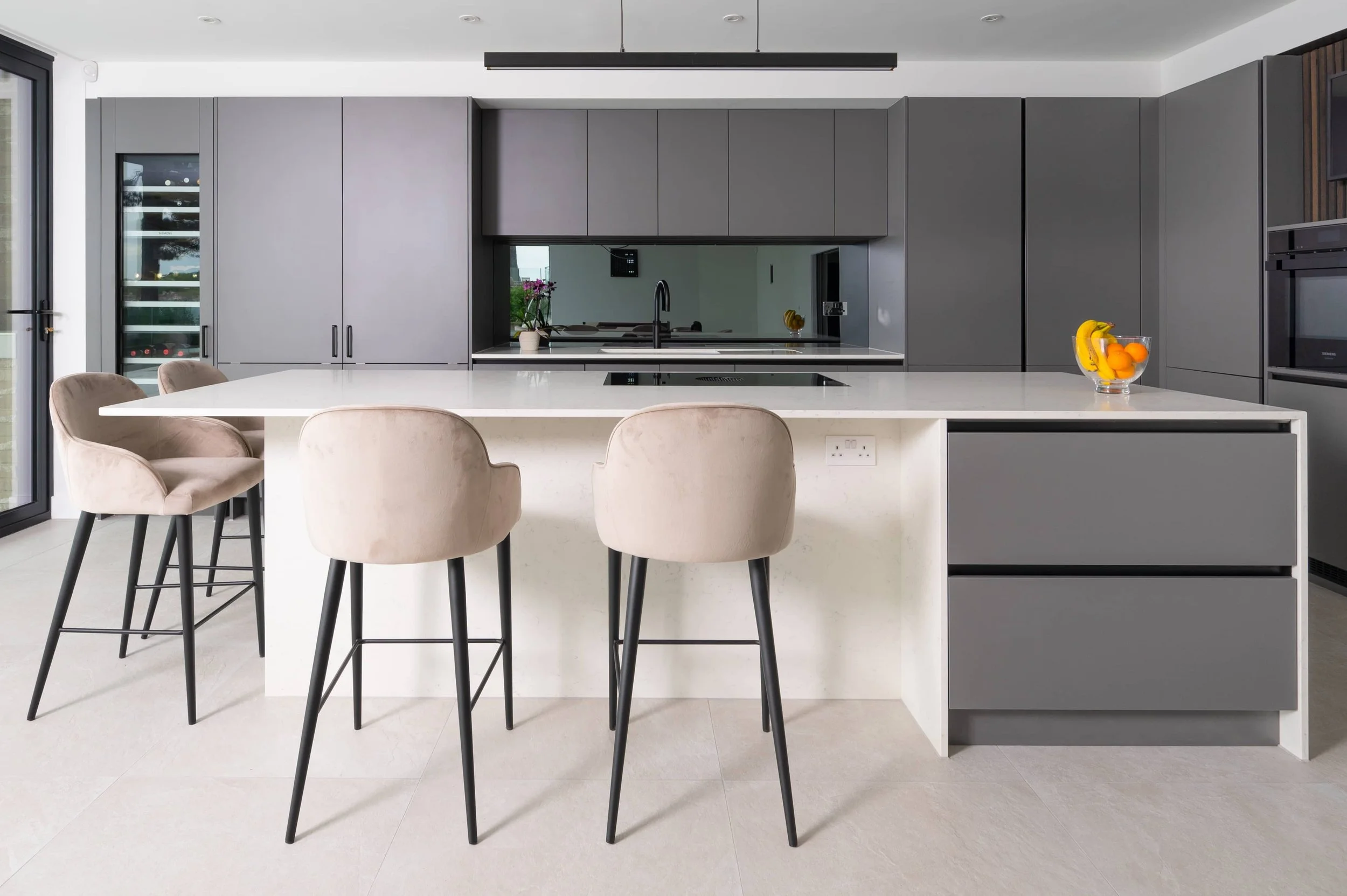 Graphite Handleless Kitchen in Poole | Audus Kitchens