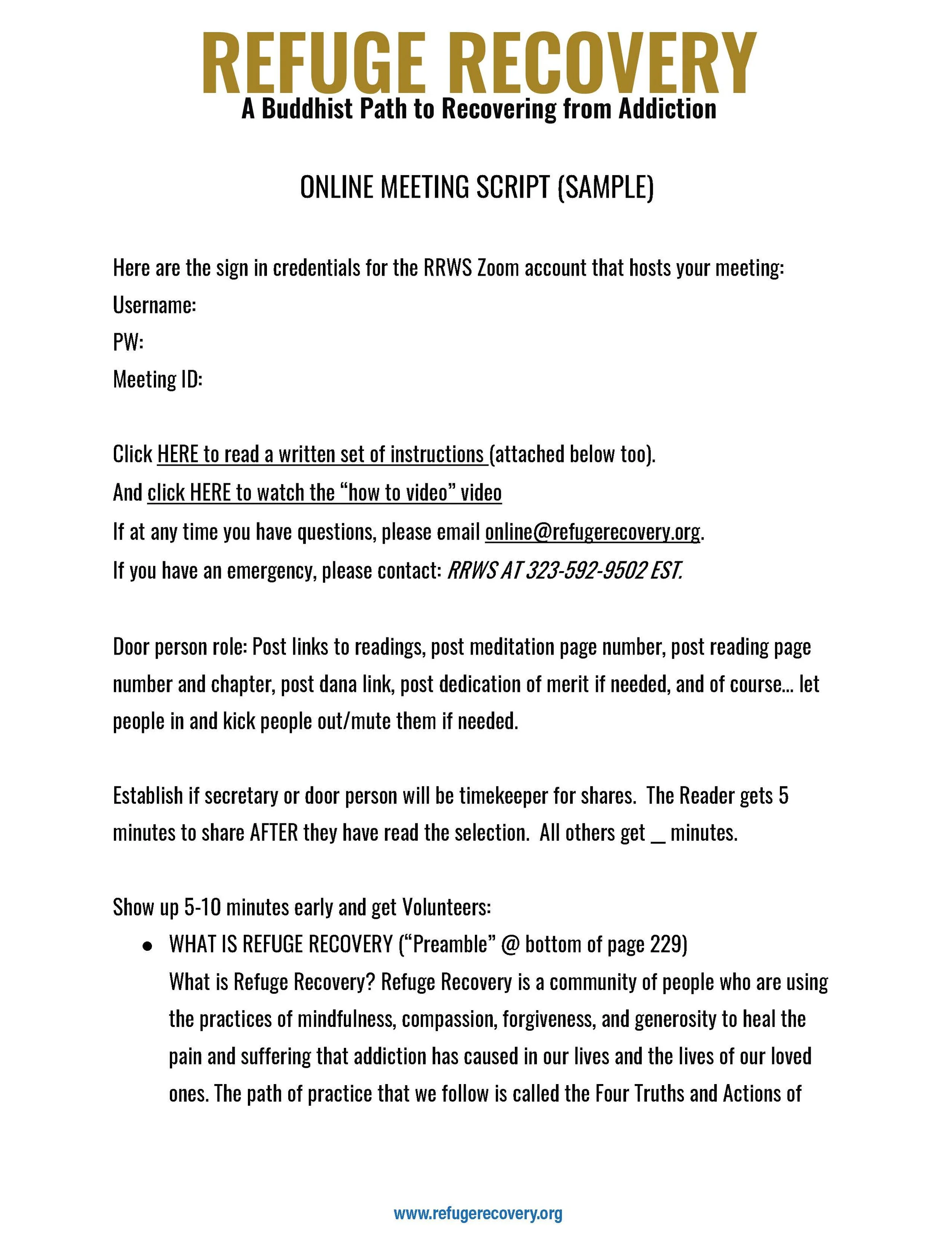 Resources — Refuge Recovery World Services