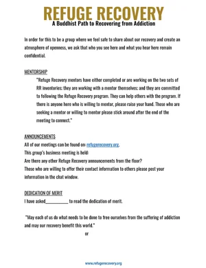 Meeting Resources — Refuge Recovery World Services