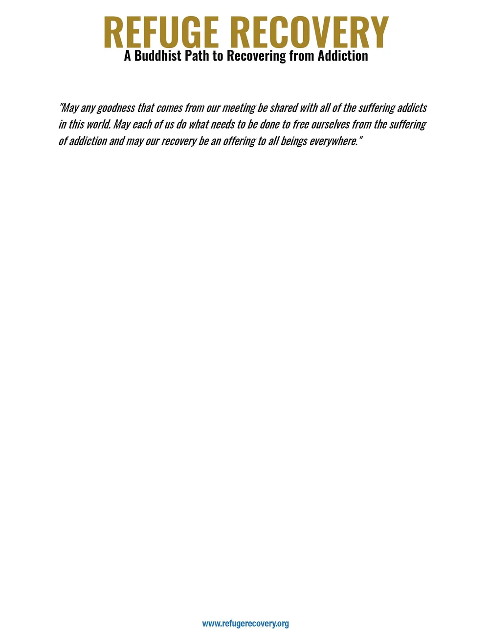 Meeting Resources — Refuge Recovery World Services