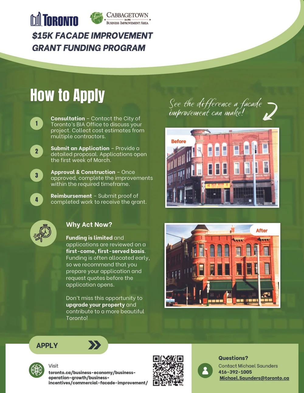 Apply for the City of Toronto’s Facade Improvement Program — Cabbagetown BIA