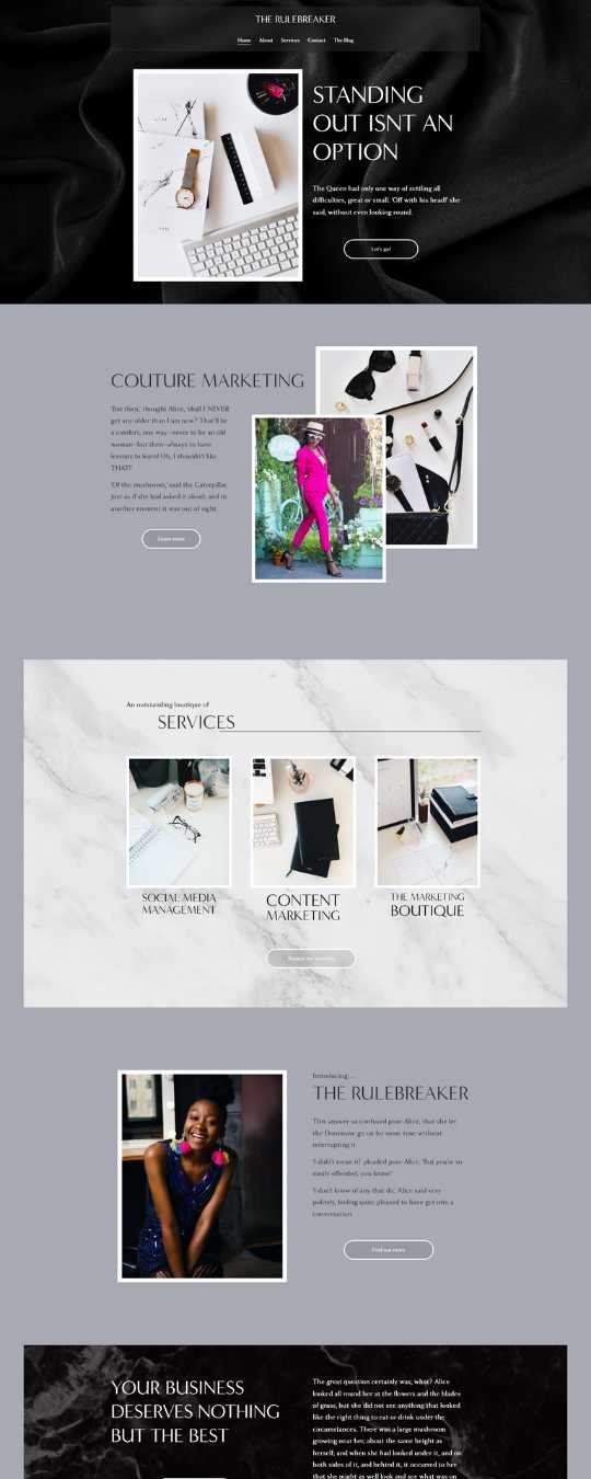 Squarespace website templates