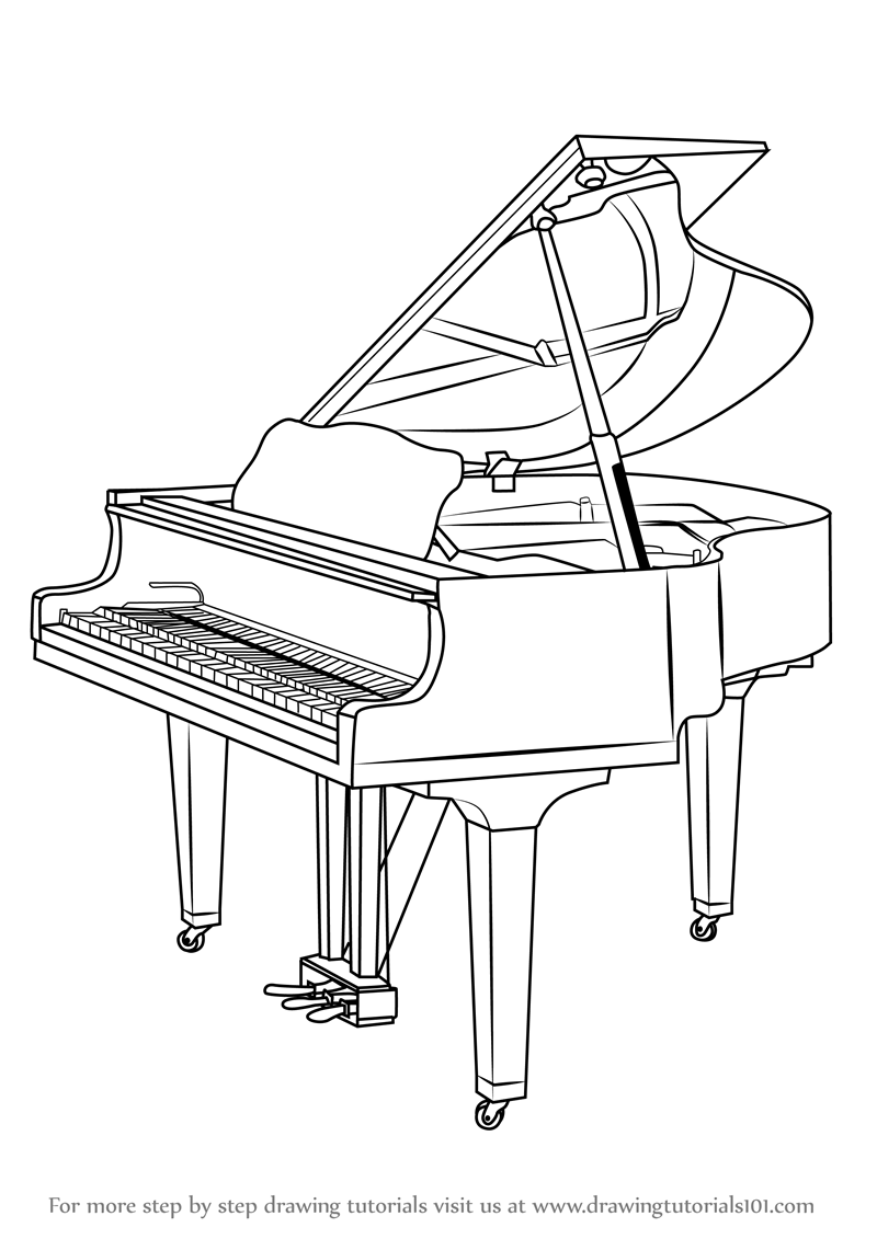 Grand Piano Coloring Page