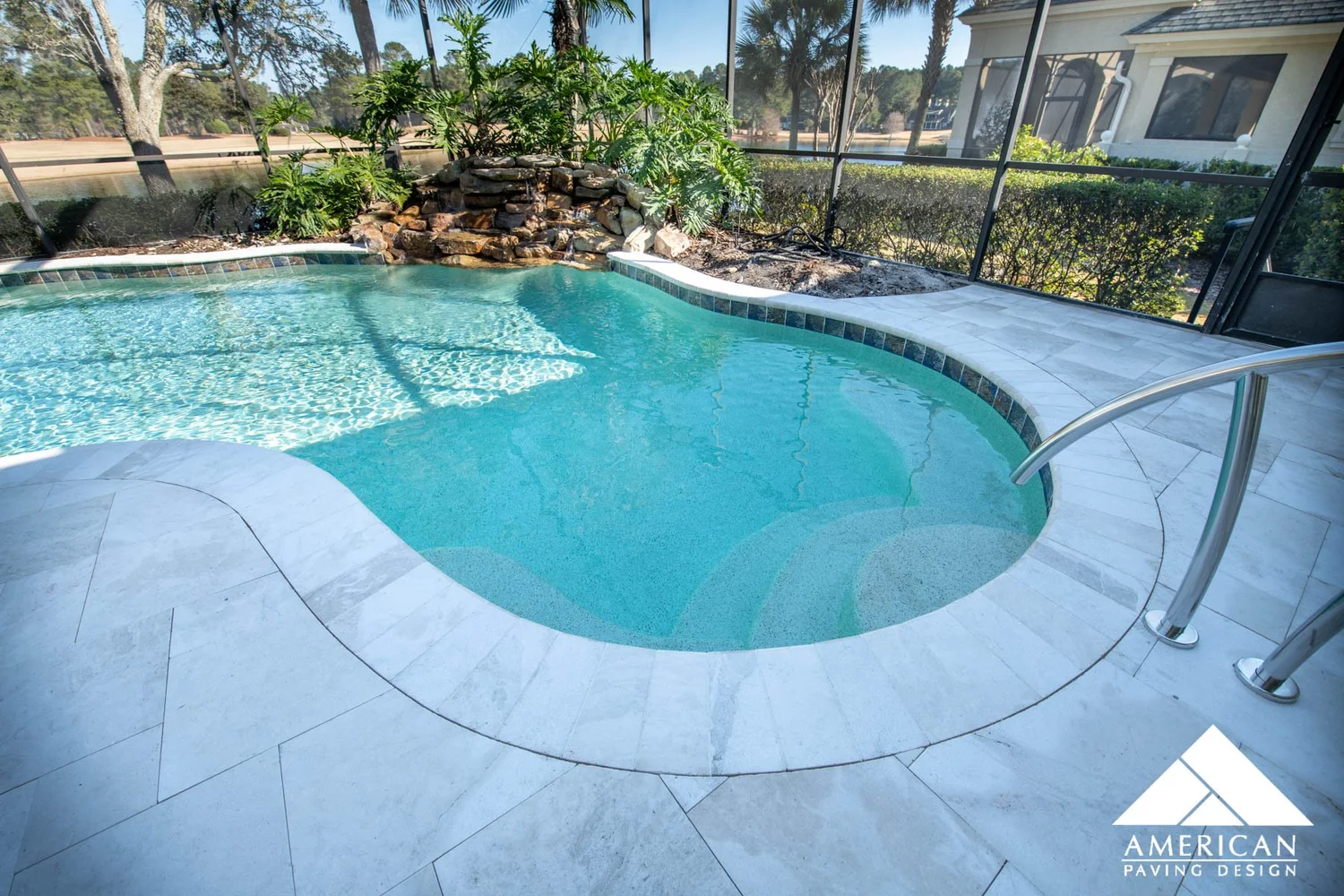 Travertine Pool Deck Designs — American Paving Design