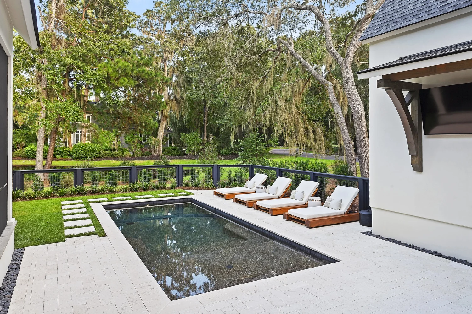 Natural Stone Pool Decking — American Paving Design