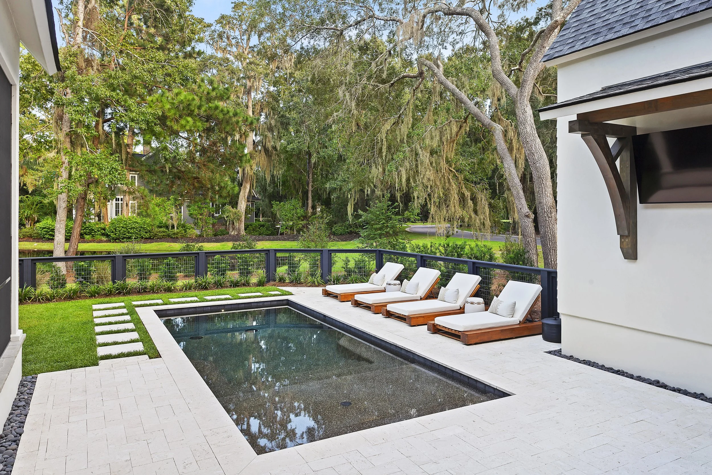 Natural Stone Pool Decking — American Paving Design