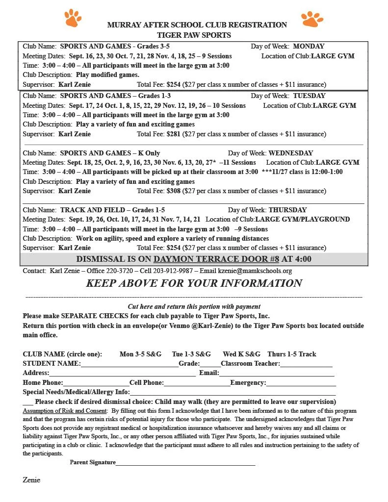 Tiger Paw Sports — Murray Ave PTA