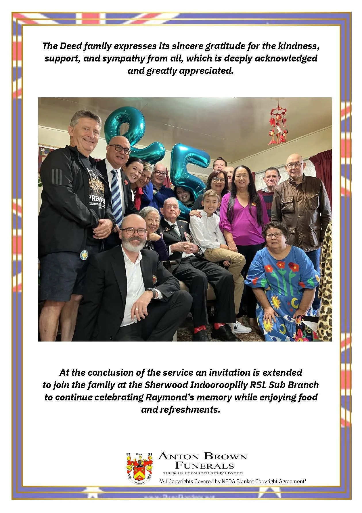 Raymond Deed — Quality Memorial Services Funeral Wedding Livestream ...