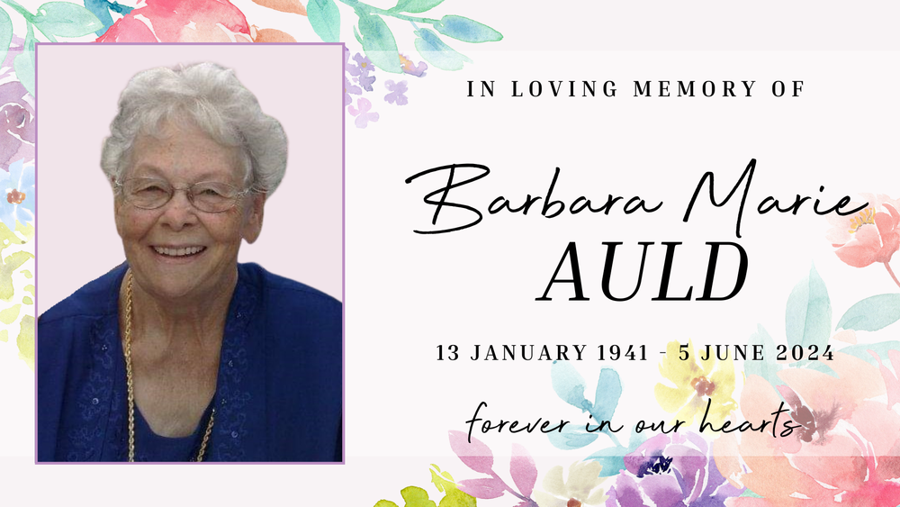 Barbara “Marie” Auld — Quality Memorial Services Funeral Wedding ...