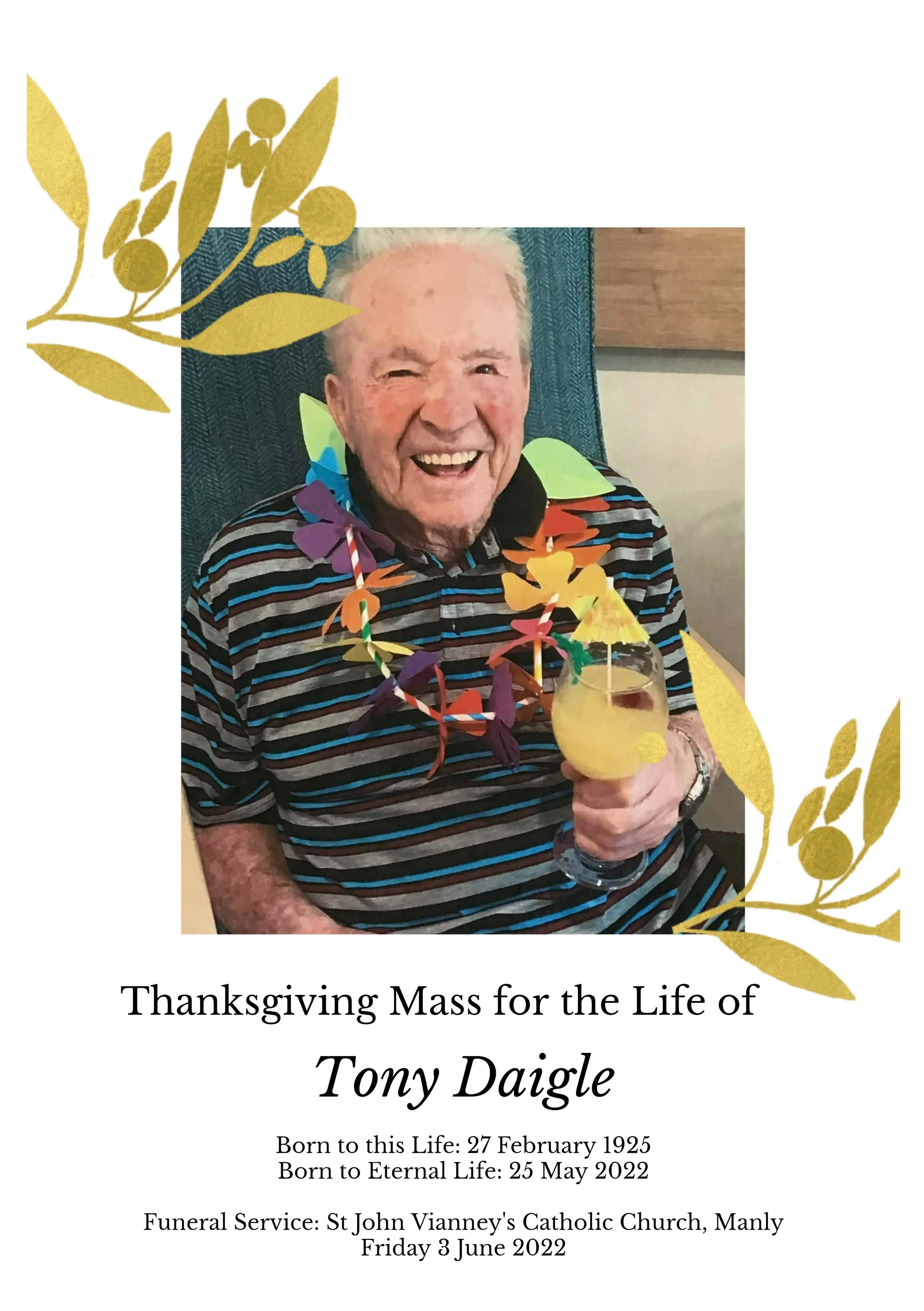Anthony Joseph Daigle "Tony" — Quality Memorial Services Funeral ...