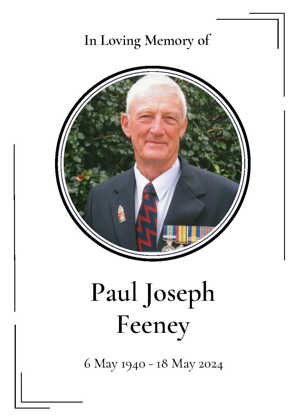 Lieutenant Colonel Paul Joseph Feeney — Quality Memorial Services ...