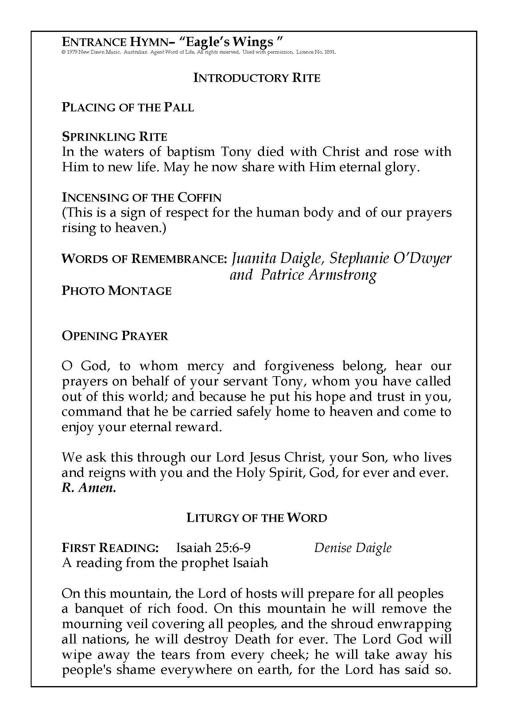 Anthony Joseph Daigle "Tony" — Quality Memorial Services Funeral ...