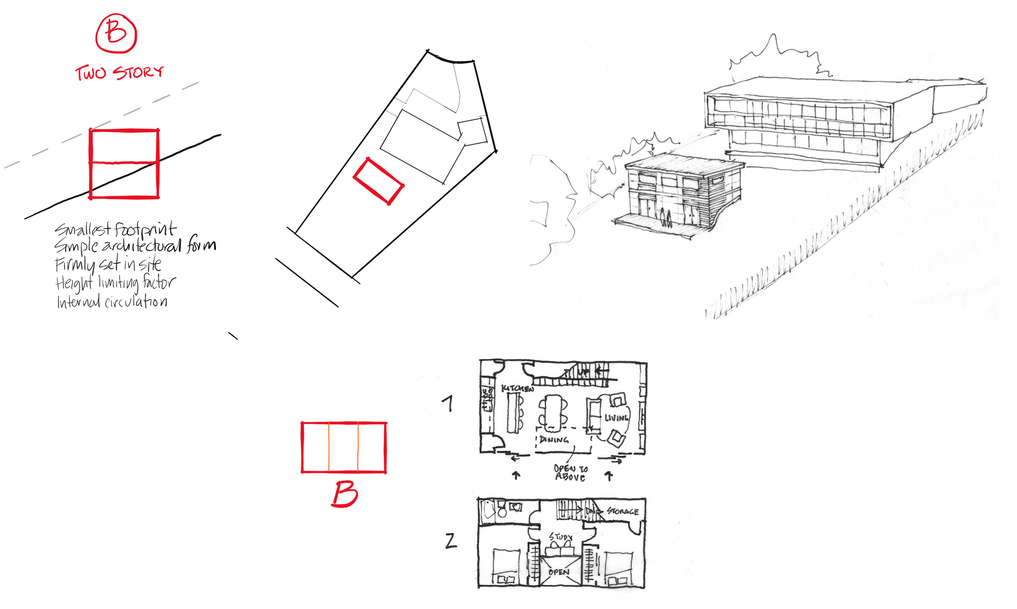 Hillside ADU Design Process: The First Three Drawings, Creating Schemes ...