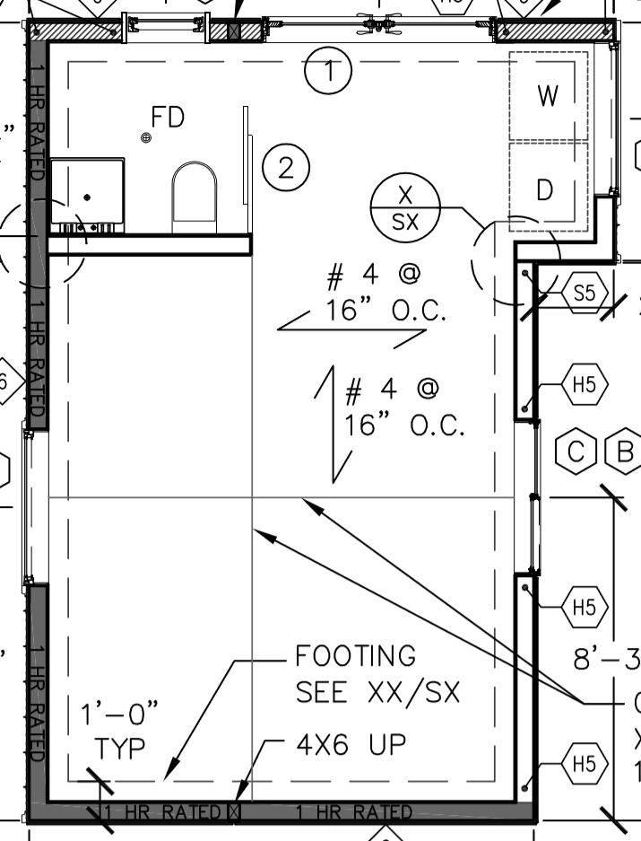 Plans for an accessory building with laundry and half bath in Oakland ...