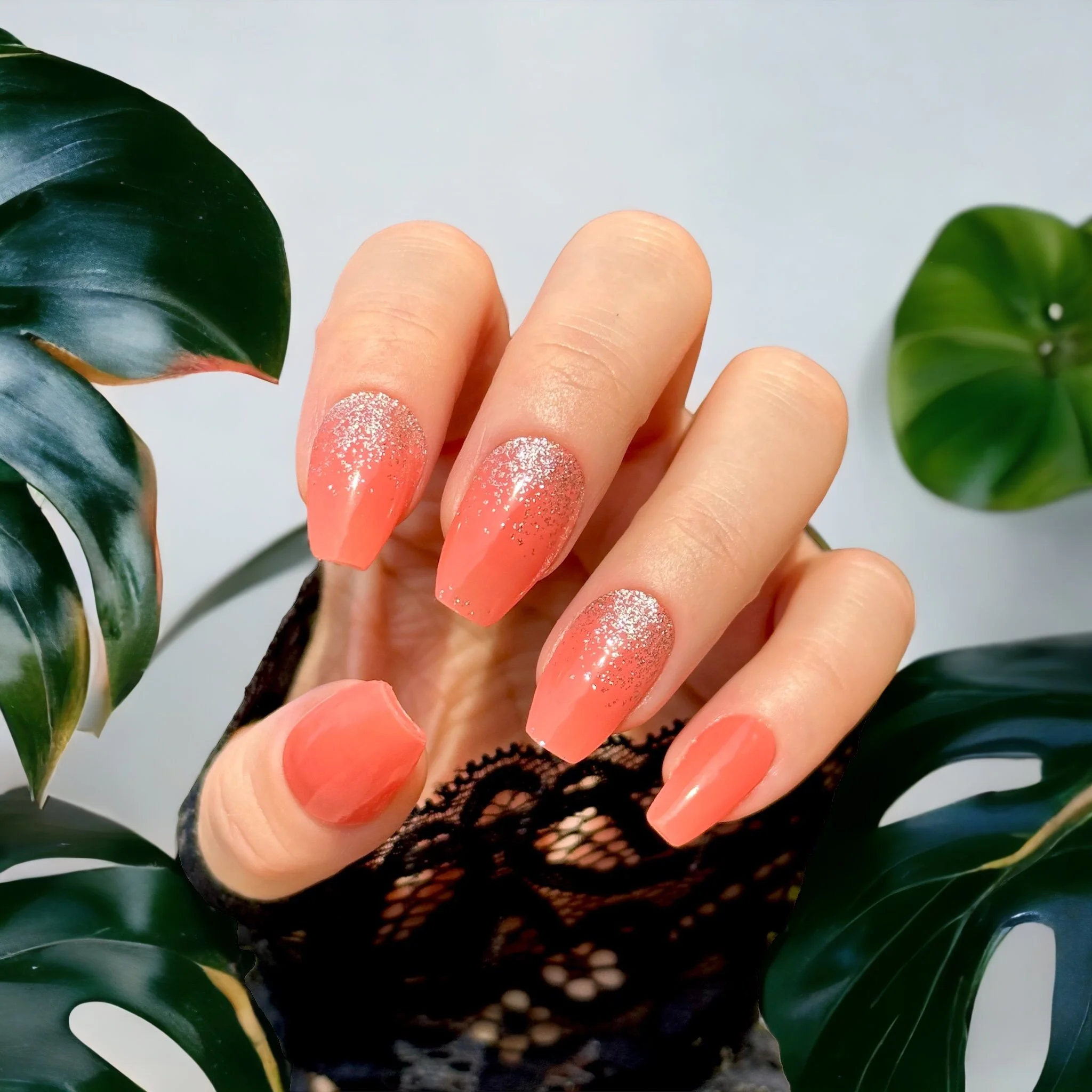 Coral & Faded Mist UV Semi-Cured Nail Strips — Tough Girls Inc.
