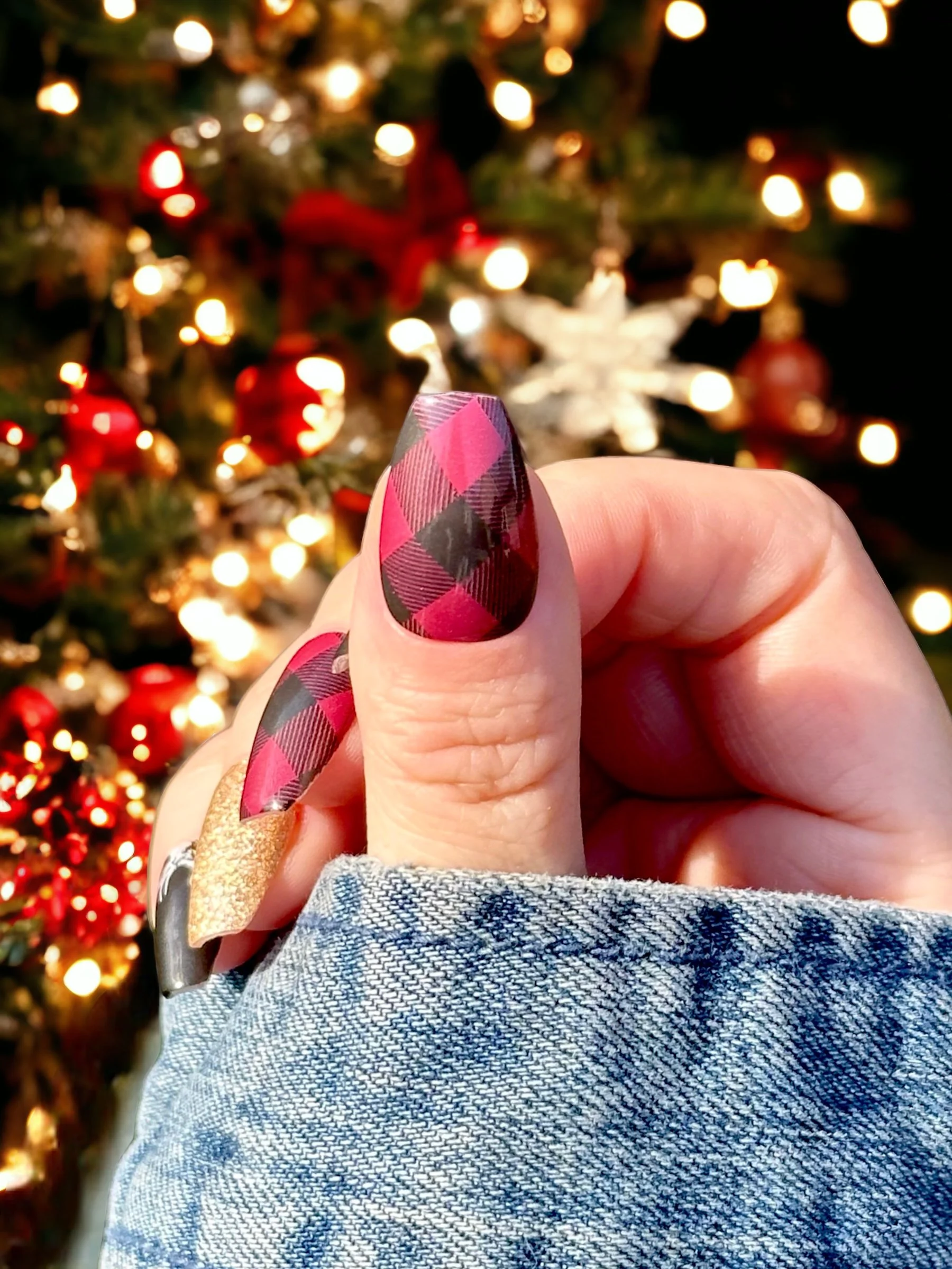 Bucks, Plaid, & Gold Glitter Nail Polish Strips — Tough Girls Inc.