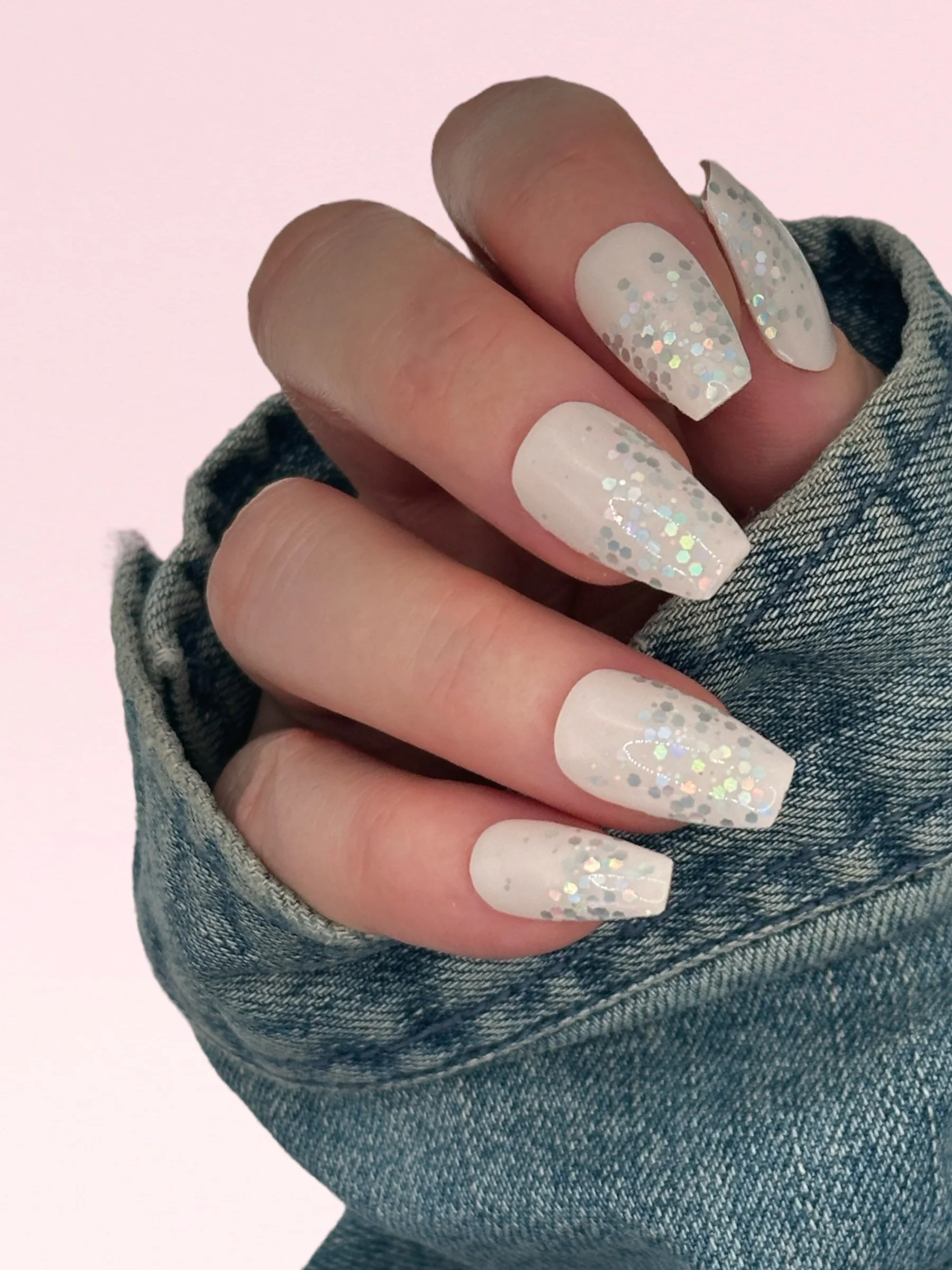 Soft Pink & Sparkle Tips UV Semi-Cured Nail Strips — Tough Girls Inc.