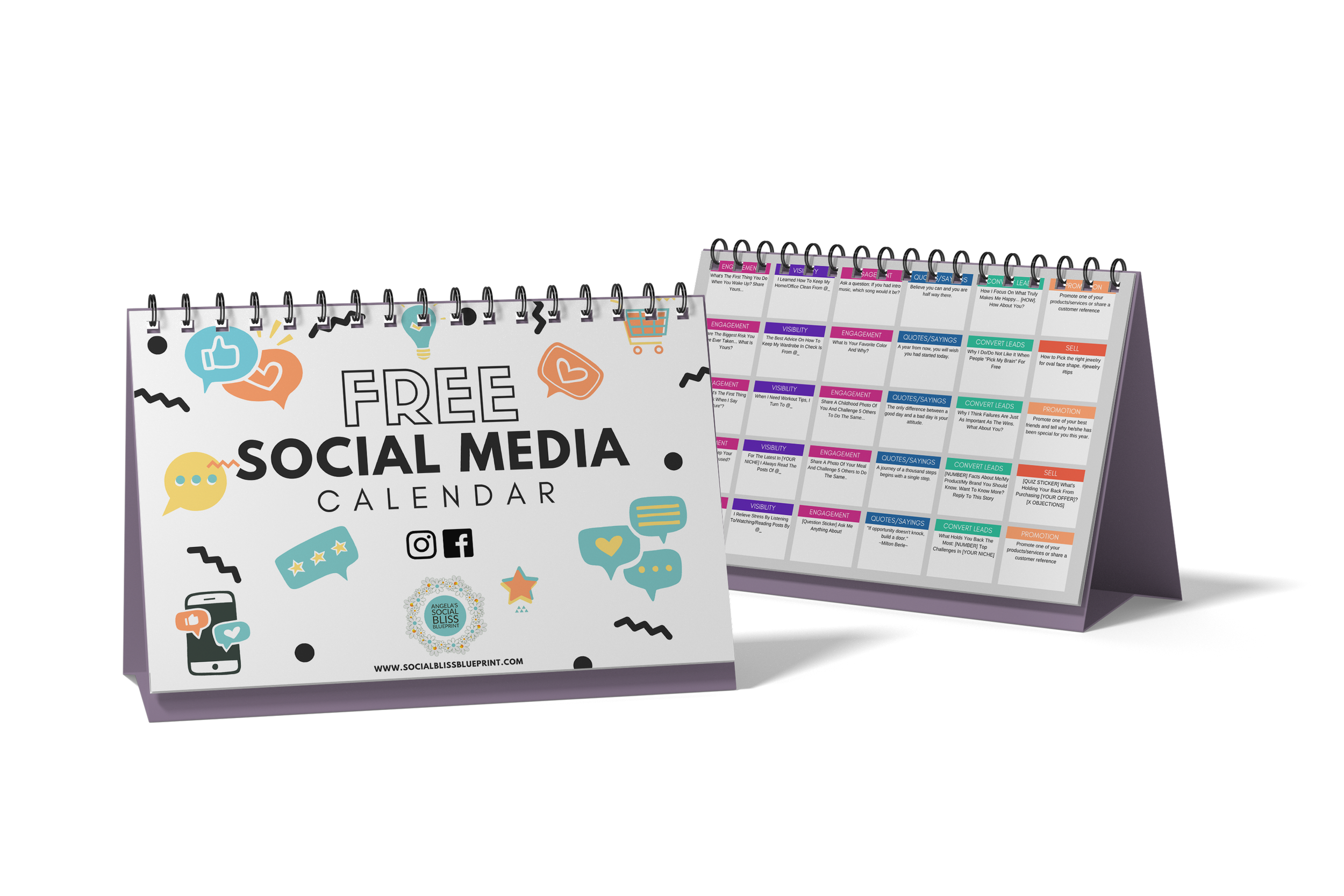 12 Month Social Media Calendar Social Bliss Blueprint