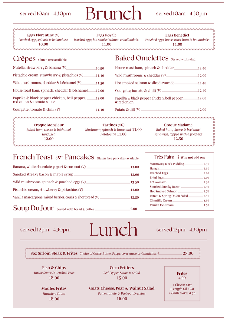 Menu — Wee Paree