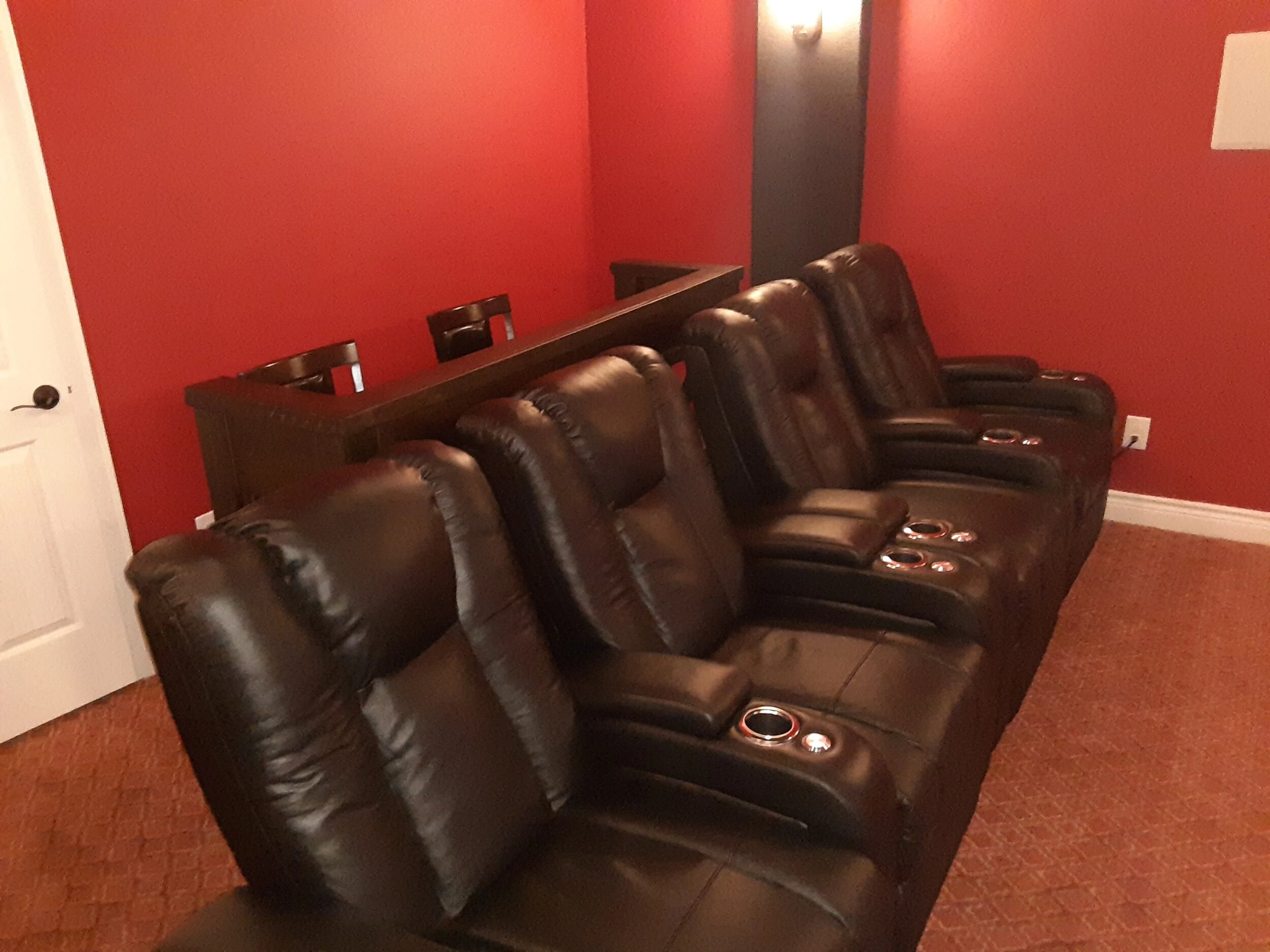 Red Cinema Room — Home Automation | Home Theater