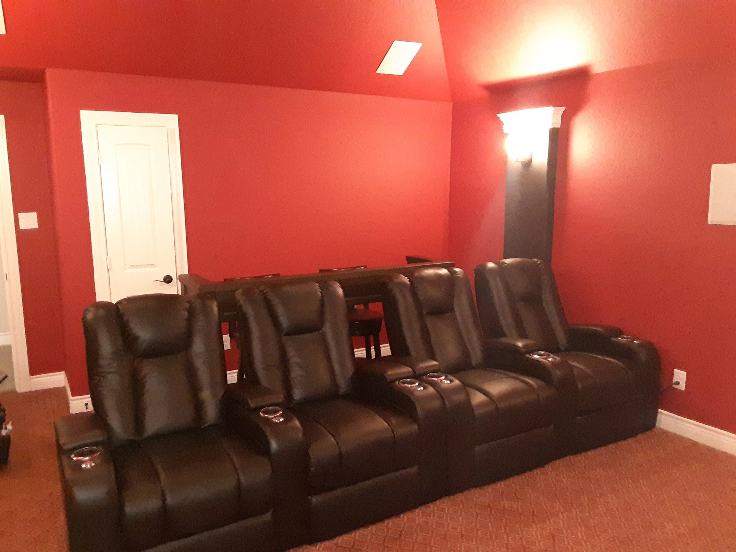 Red Cinema Room — Home Automation | Home Theater