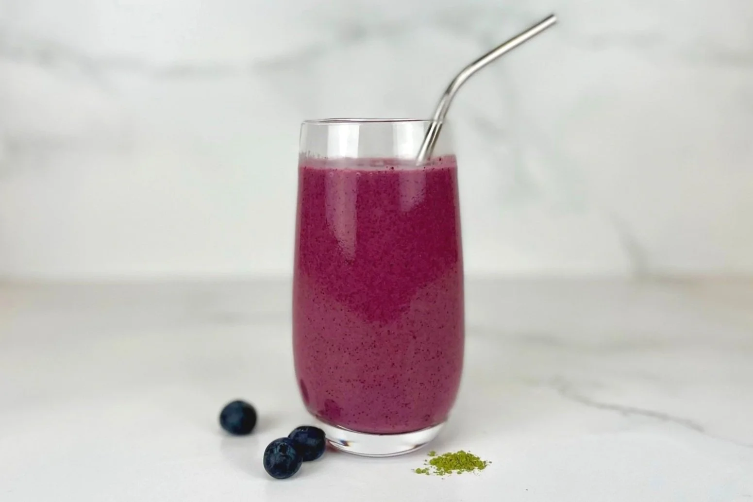 BLUEBERRY BOOST MATCHA SMOOTHIE - Deliciously Healthy — Prep My Recipe