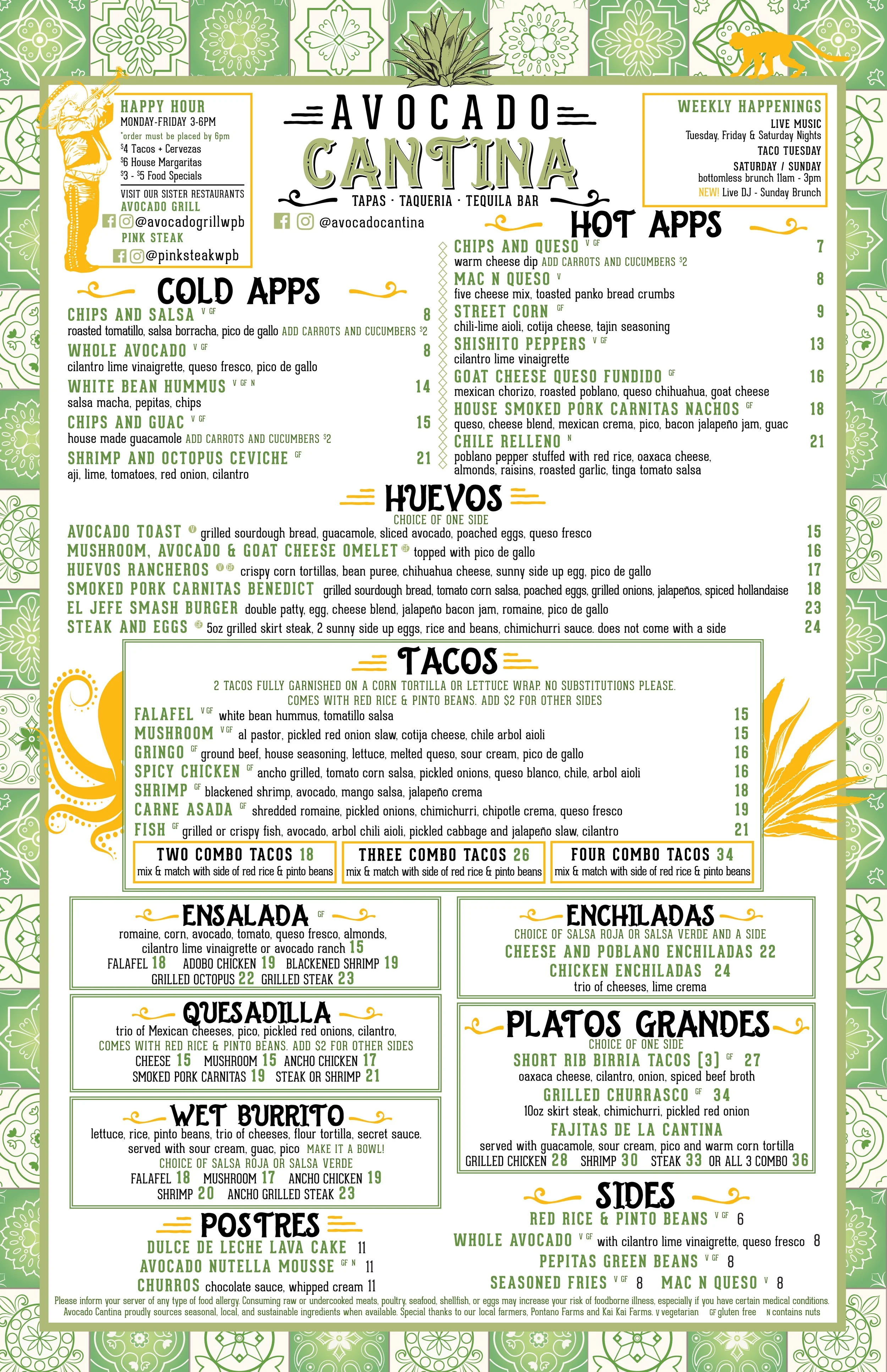 Menu — Avocado Cantina