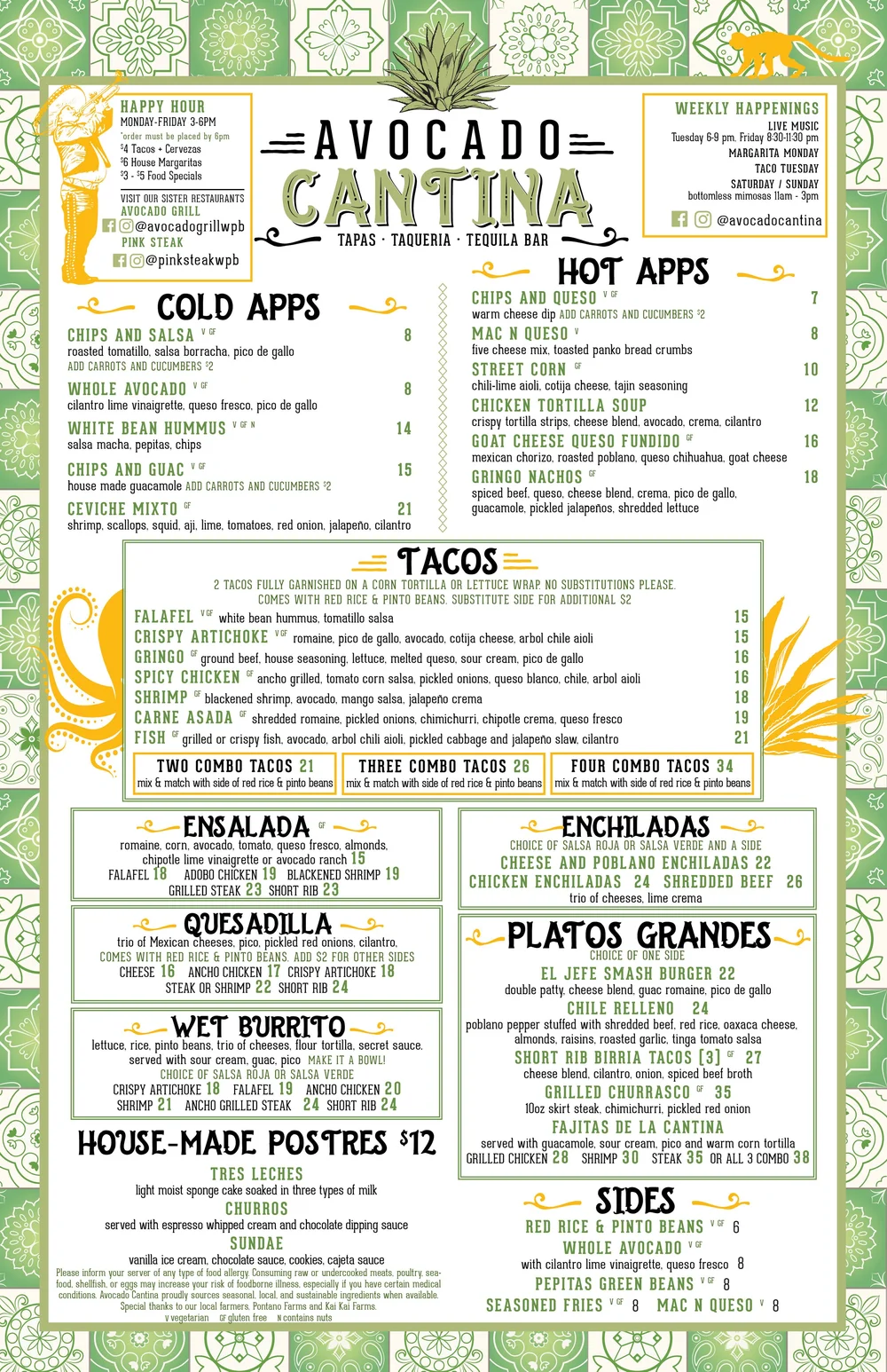 Menu — Avocado Cantina