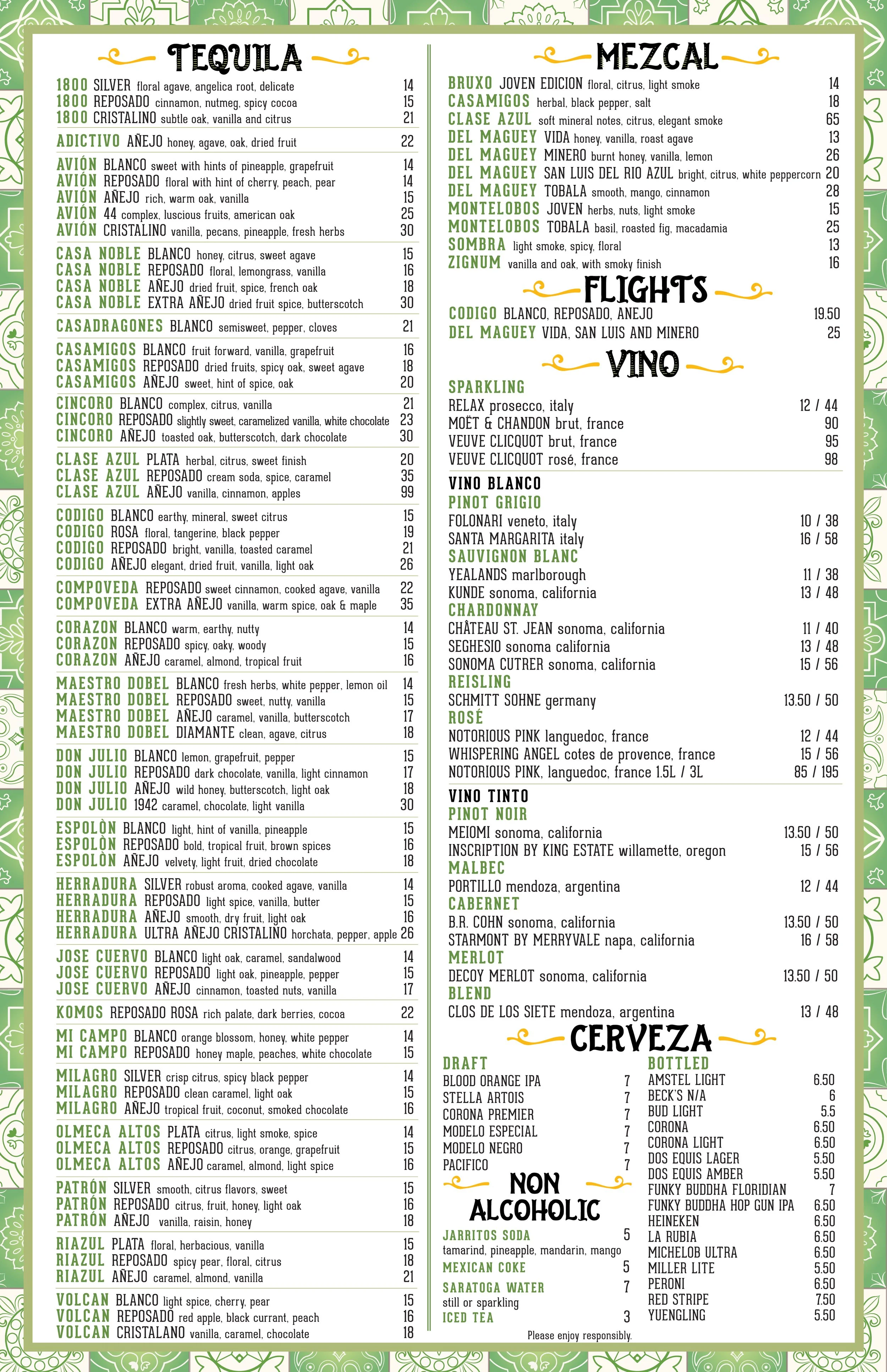 Menu — Avocado Cantina