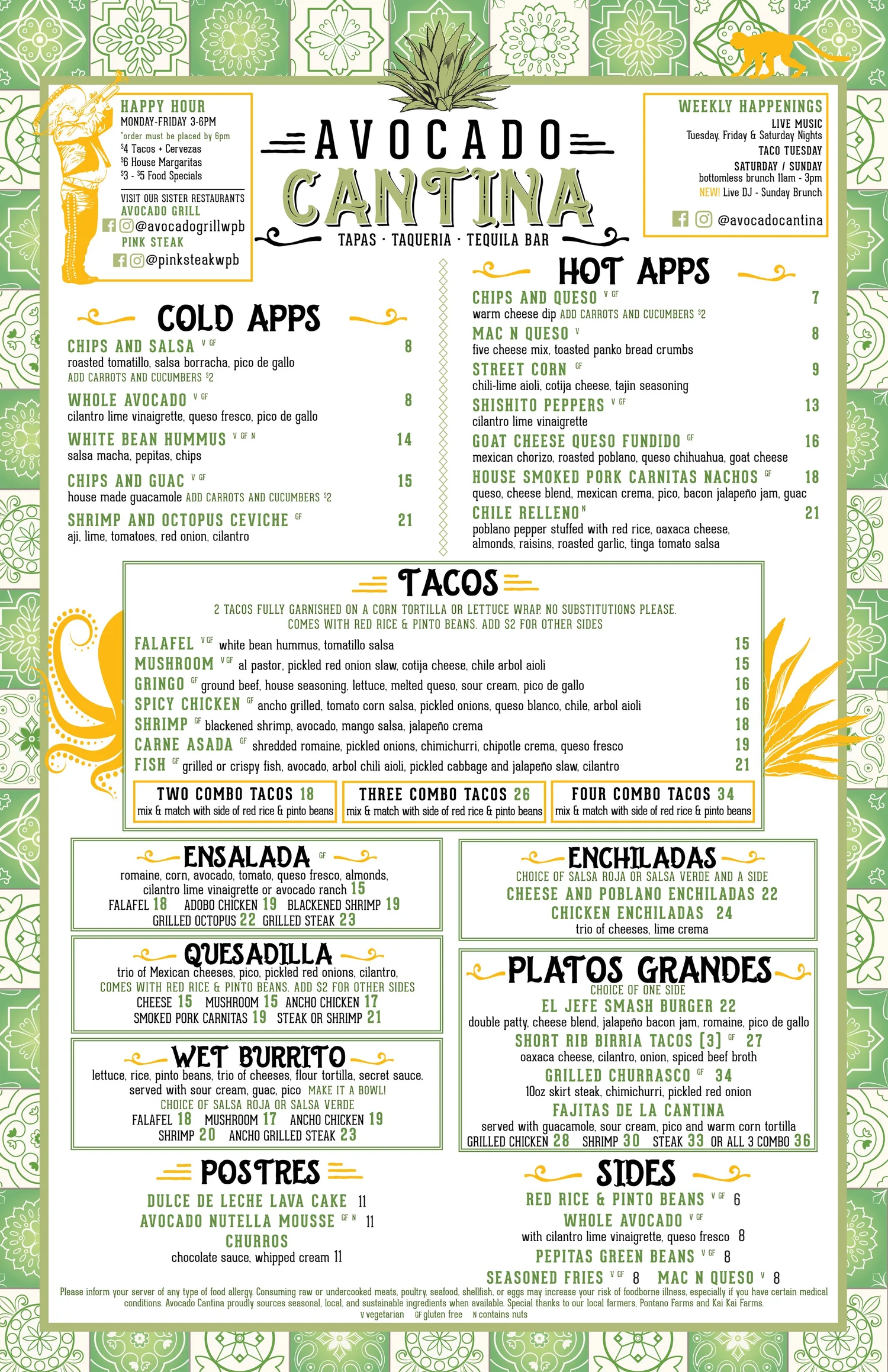Menu — Avocado Cantina