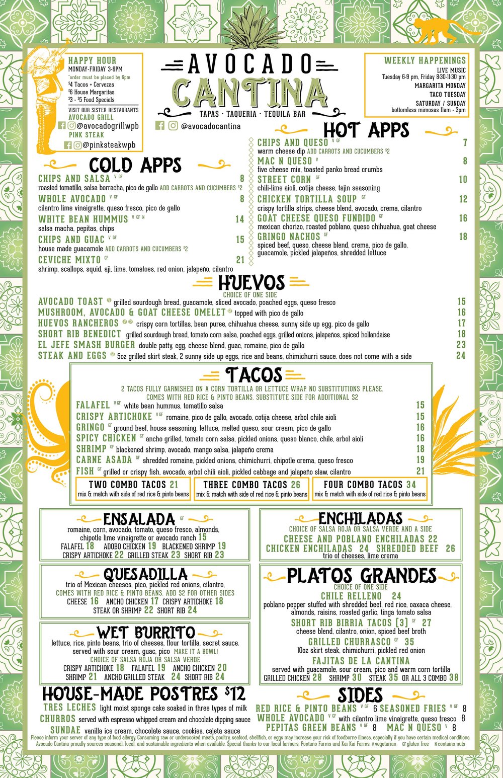 Menu — Avocado Cantina