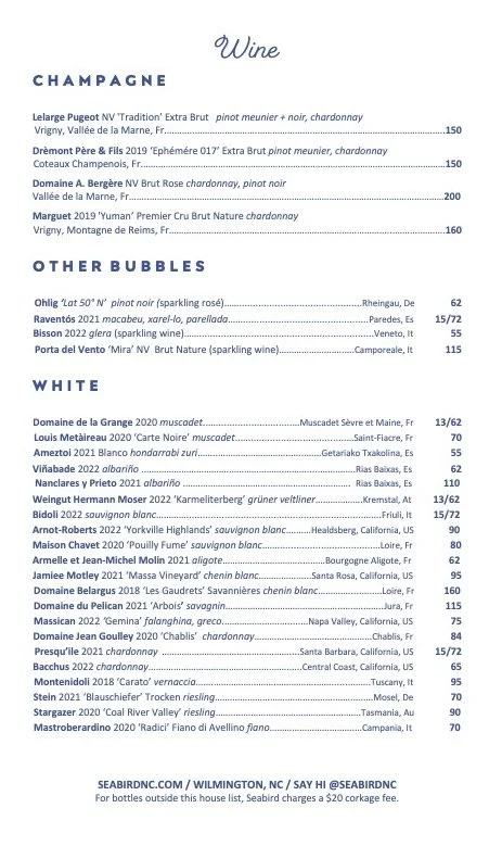 Menu — Seabird