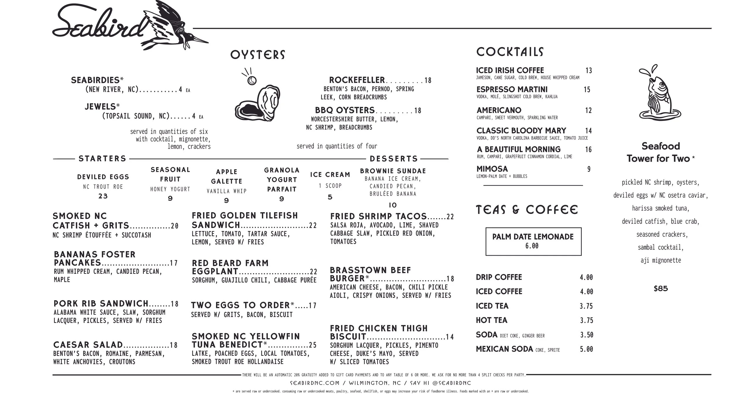 Menu — Seabird