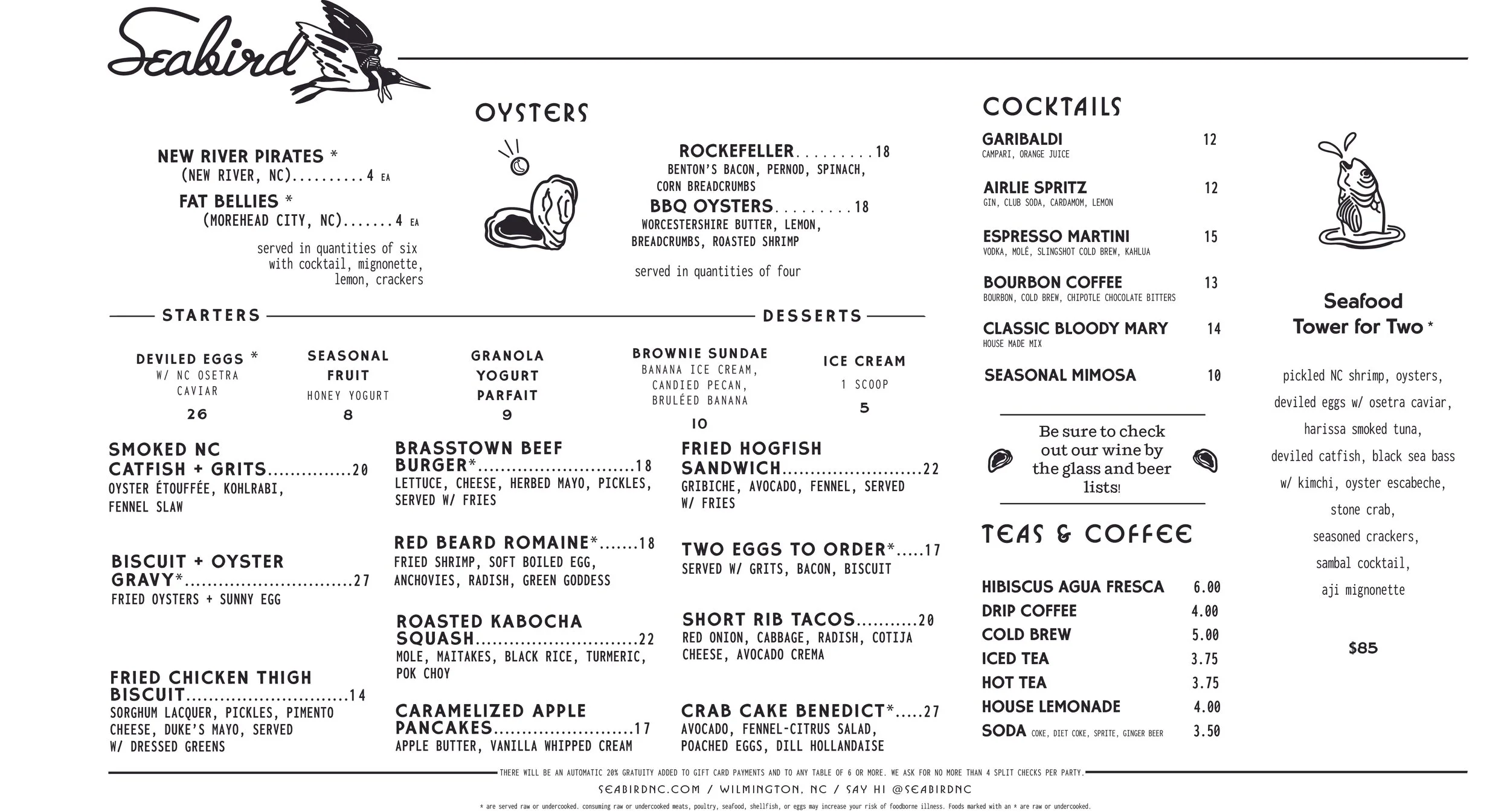 Menu — Seabird