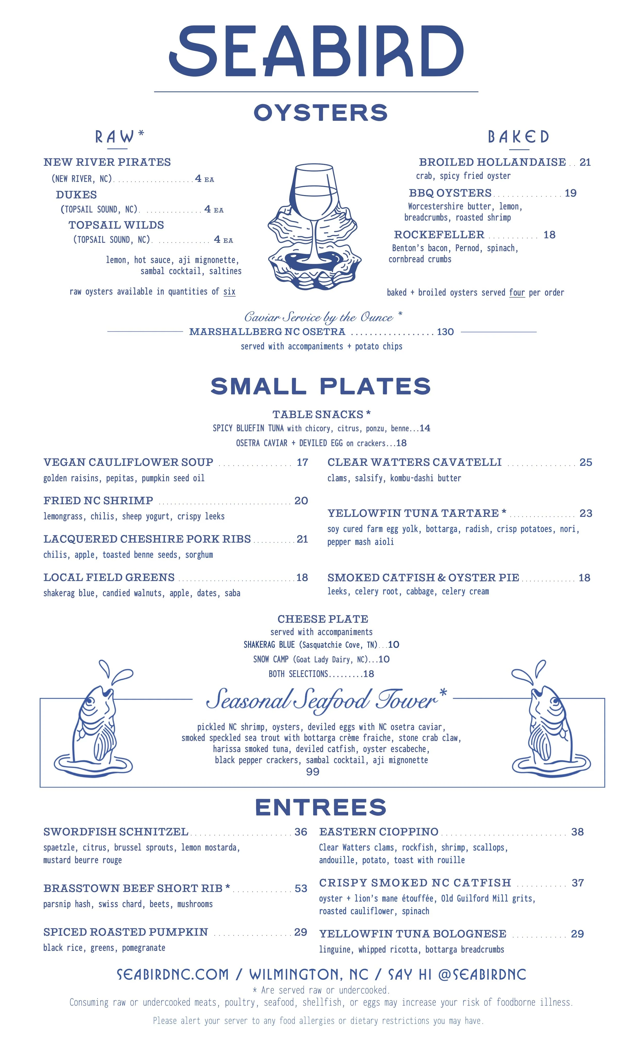Menu — Seabird