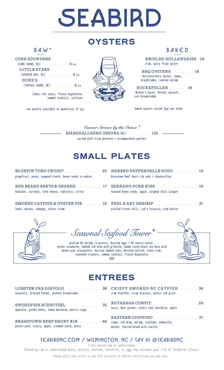Menu — Seabird