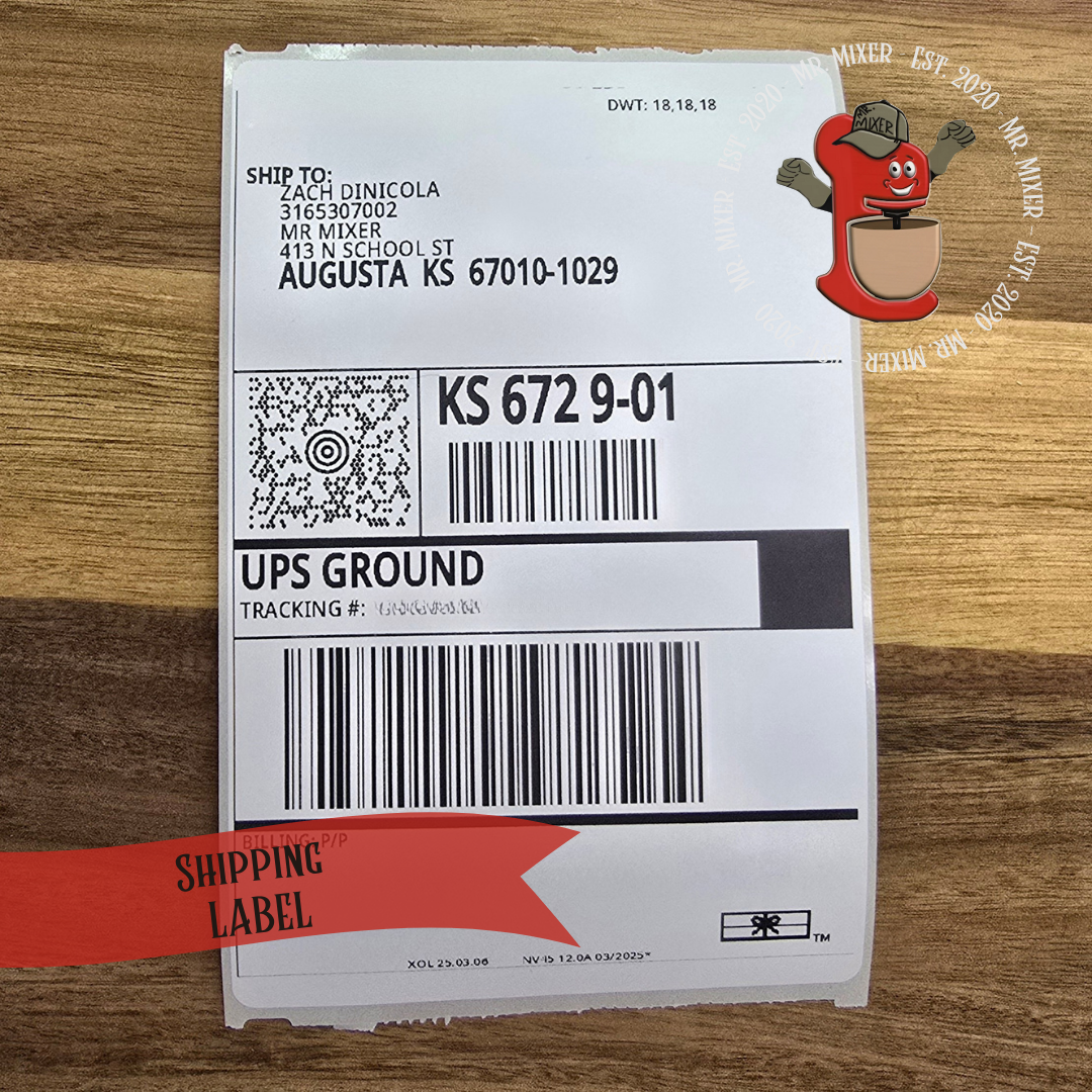 Shipping Label — Mr. Mixer