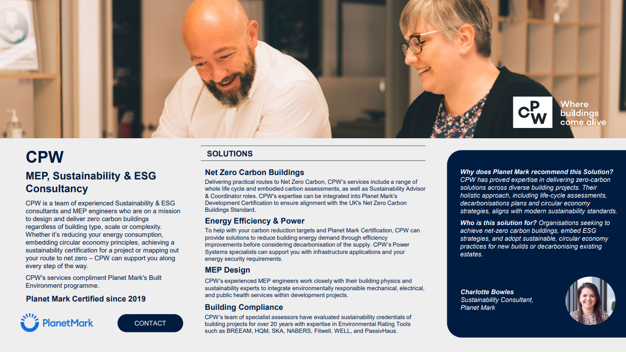 CPW featured in Planet Mark 2025 Sustainability Solutions Partner ...