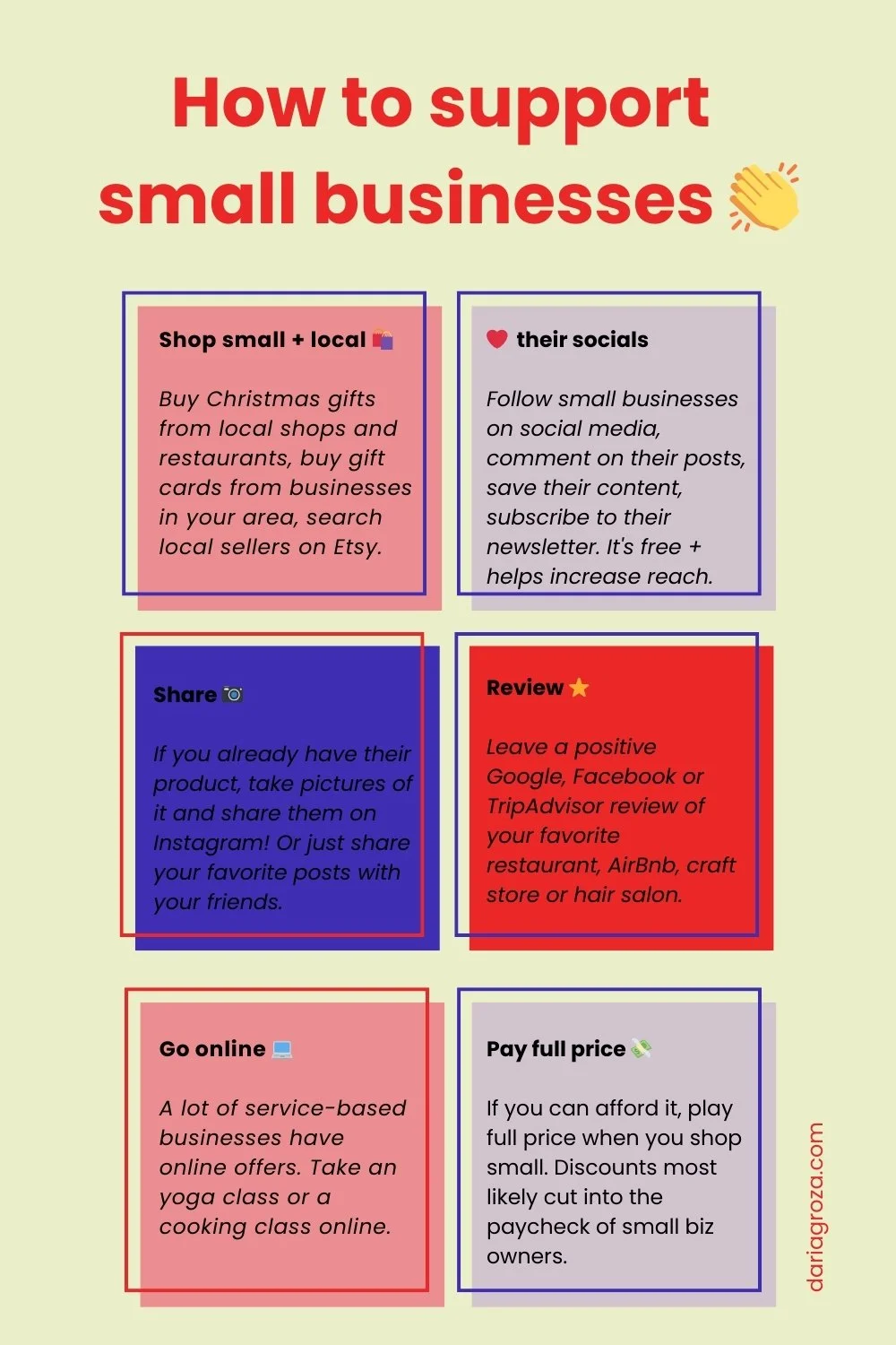 How to Support Small Businesses — Daria Groza Social Media