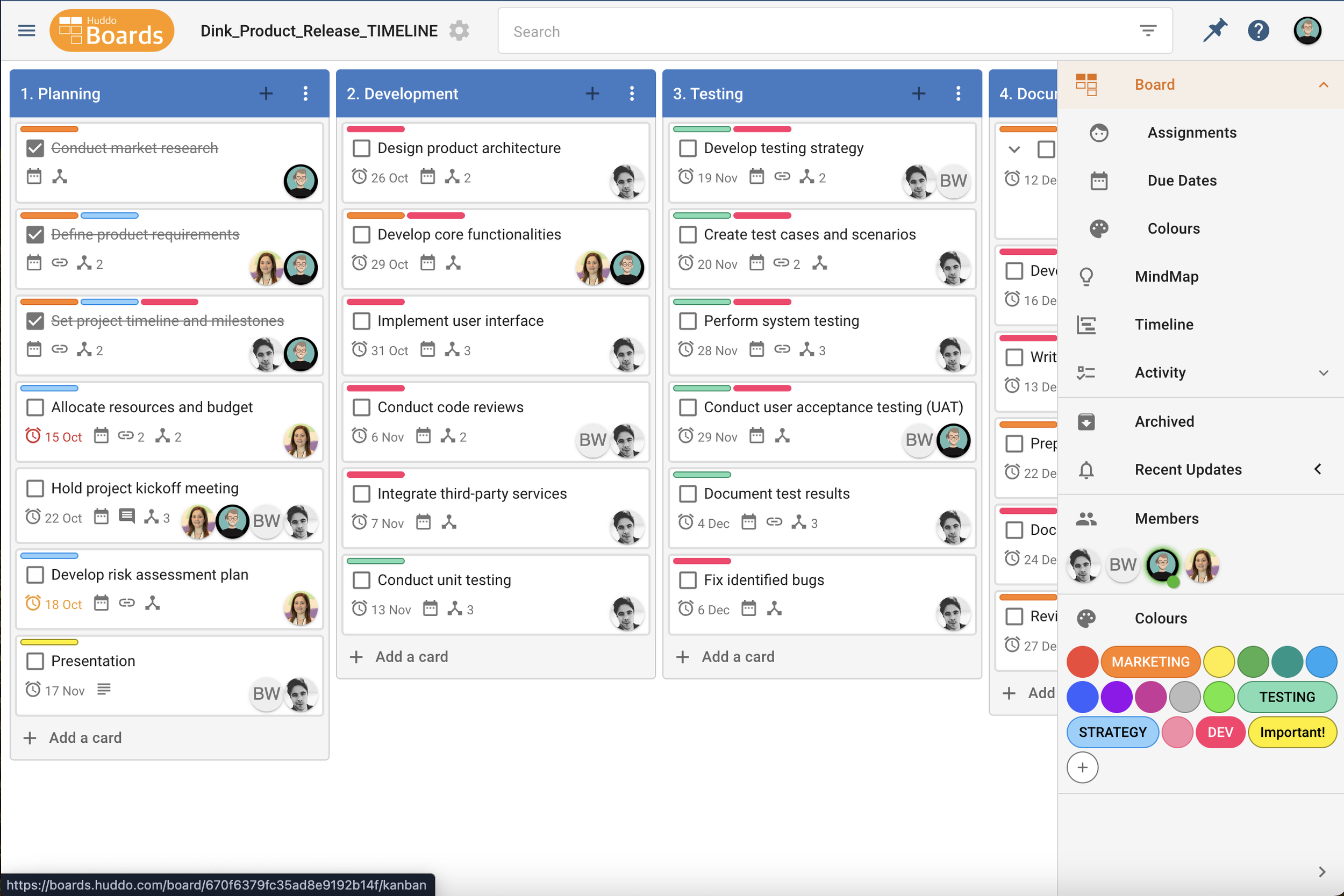 Boards Features: Manage tasks for teams — Huddo