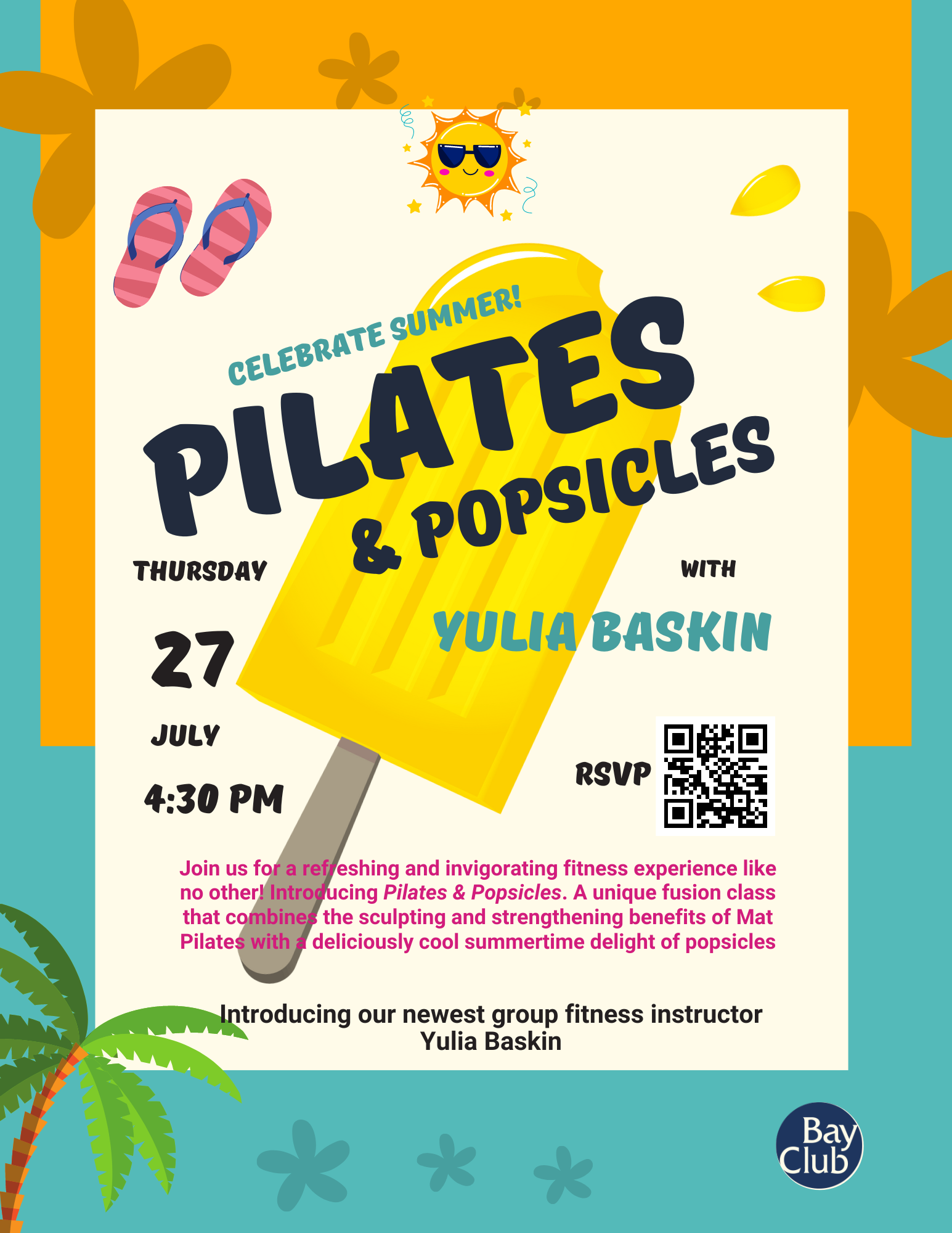 Bay Club: Pilates & Popsicles — WATER GARDEN