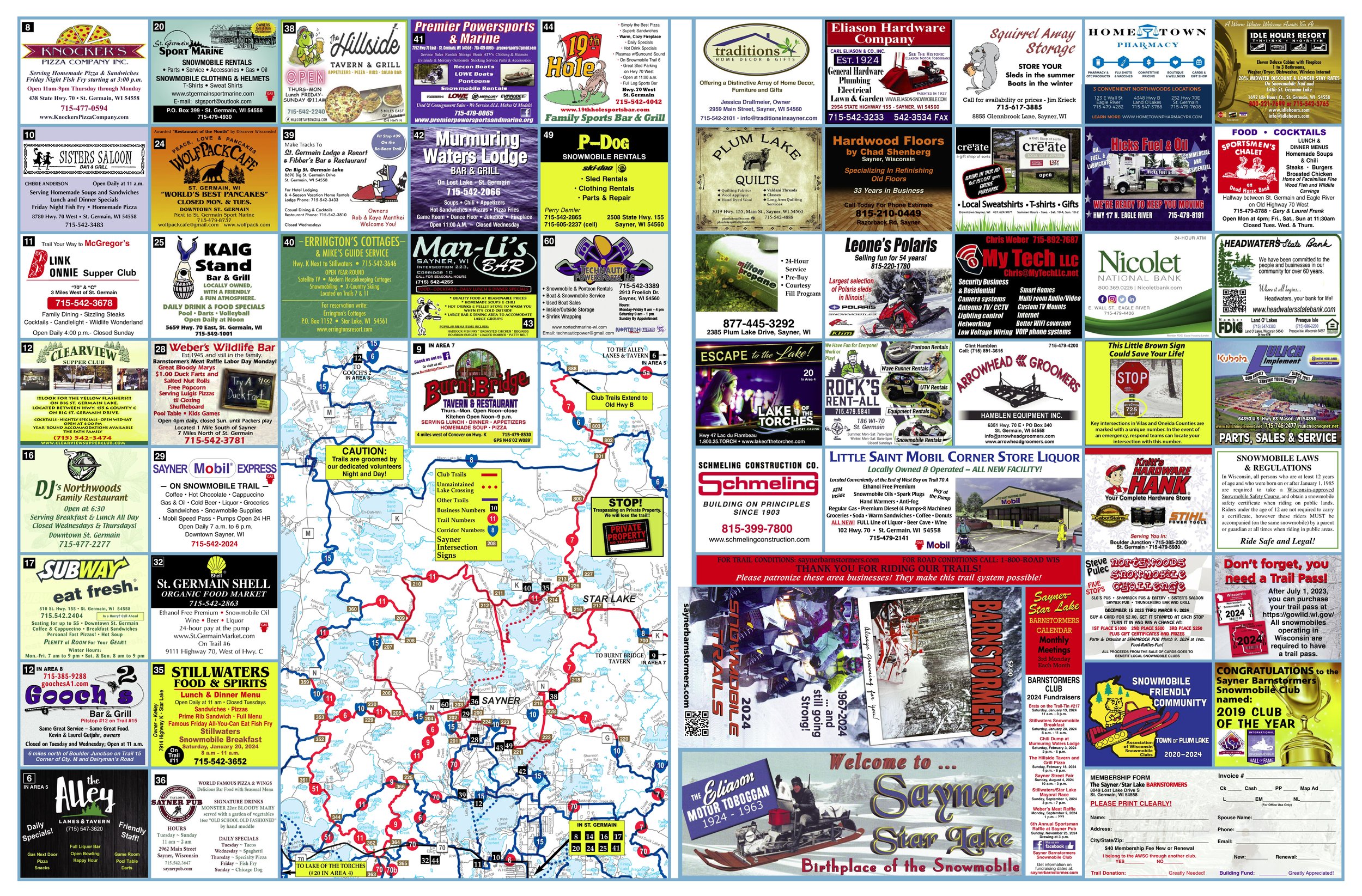 TRAIL MAP — Sayner Barnstormers Snowmobile Club