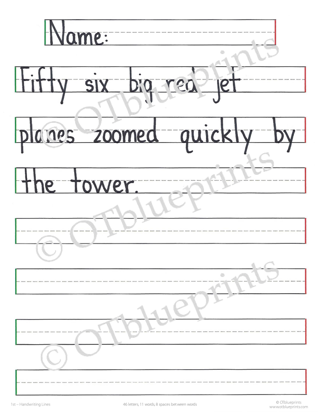 Simple, Clean, & Effective Handwriting Lines for 1st Graders — OTblueprints