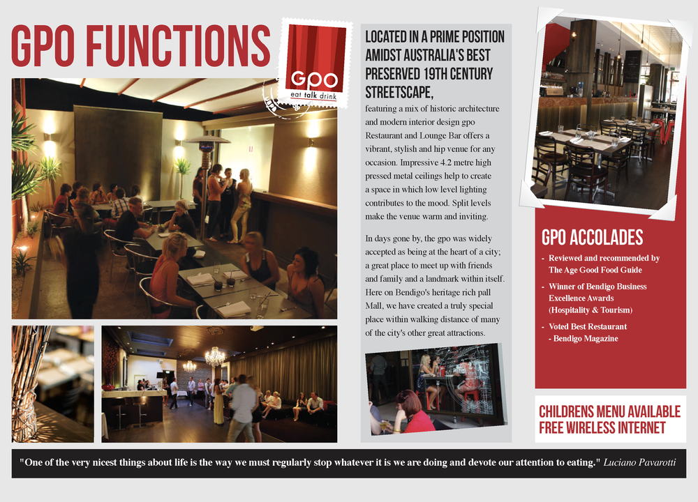 Functions — GPO Restaurant