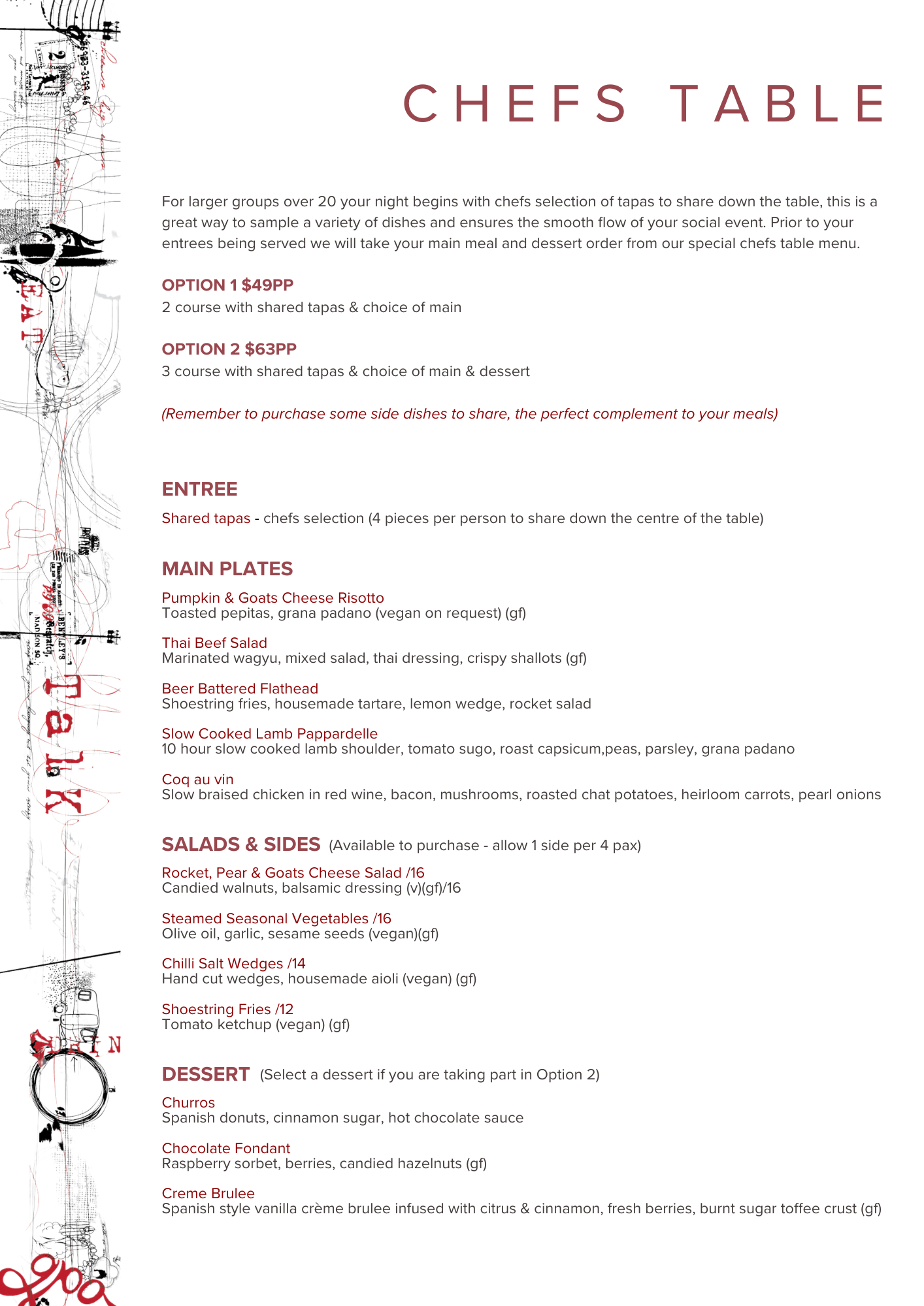 Menu — GPO Restaurant