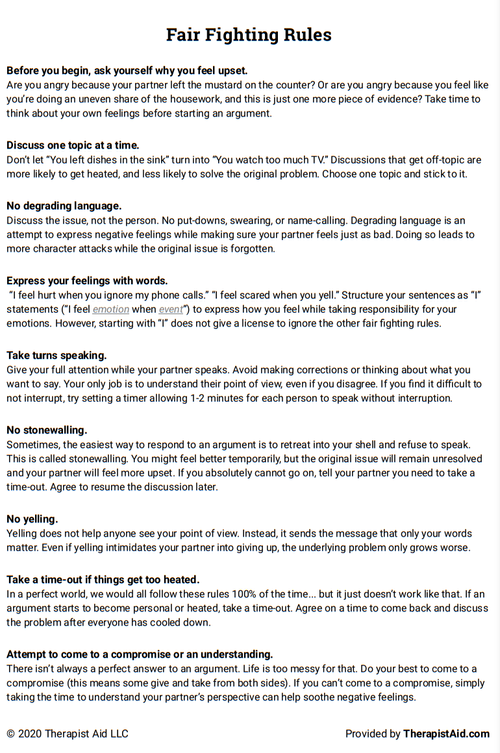 Fair fighting rules. — Renew Therapy