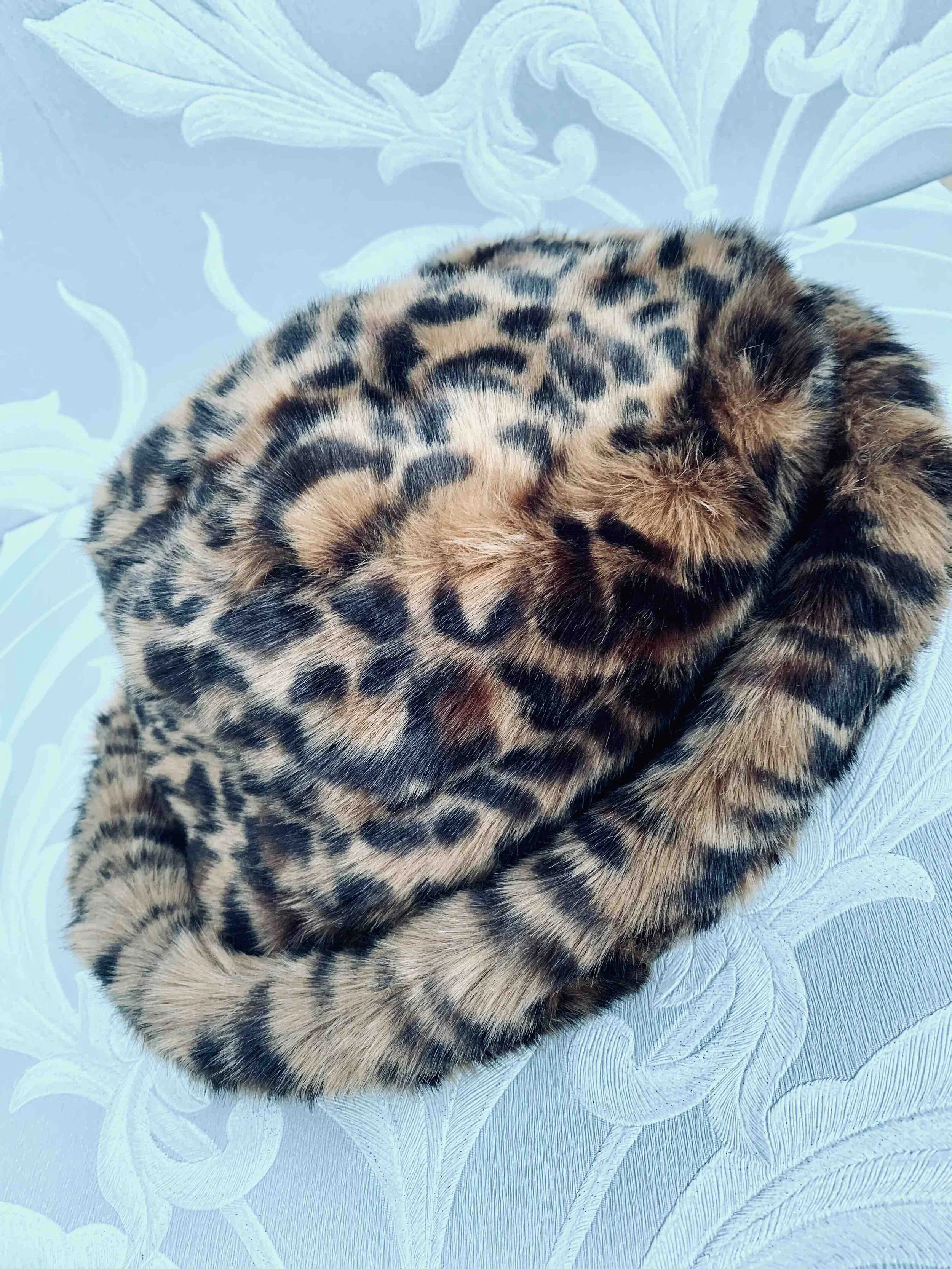 Leopard fur hat online