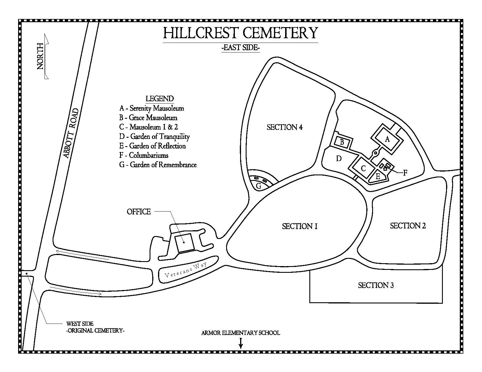 Cemetery Map Hillcrest Cemetery
